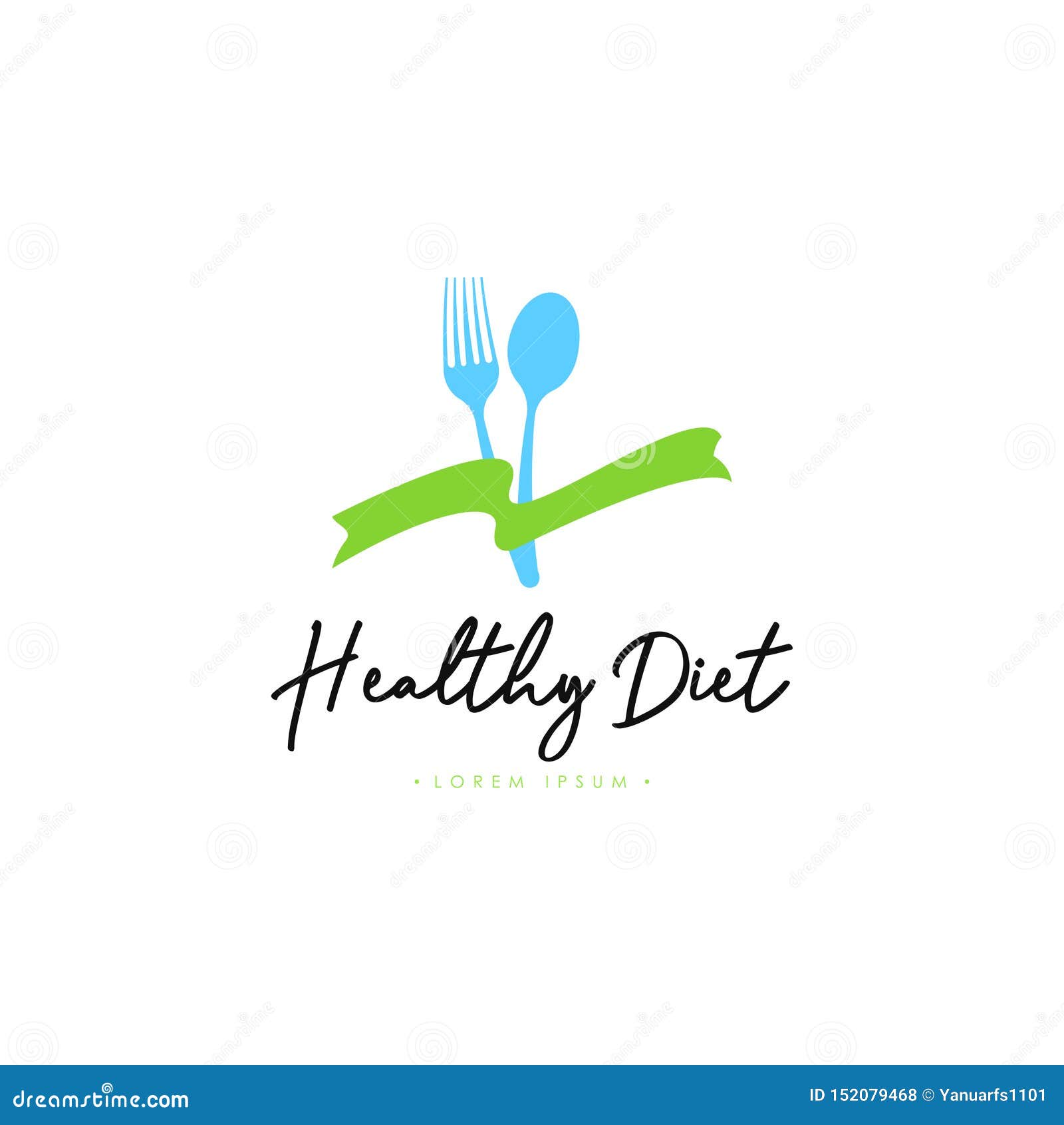 Healthy Diet Logo Template Vector on Isolated White Background Stock ...
