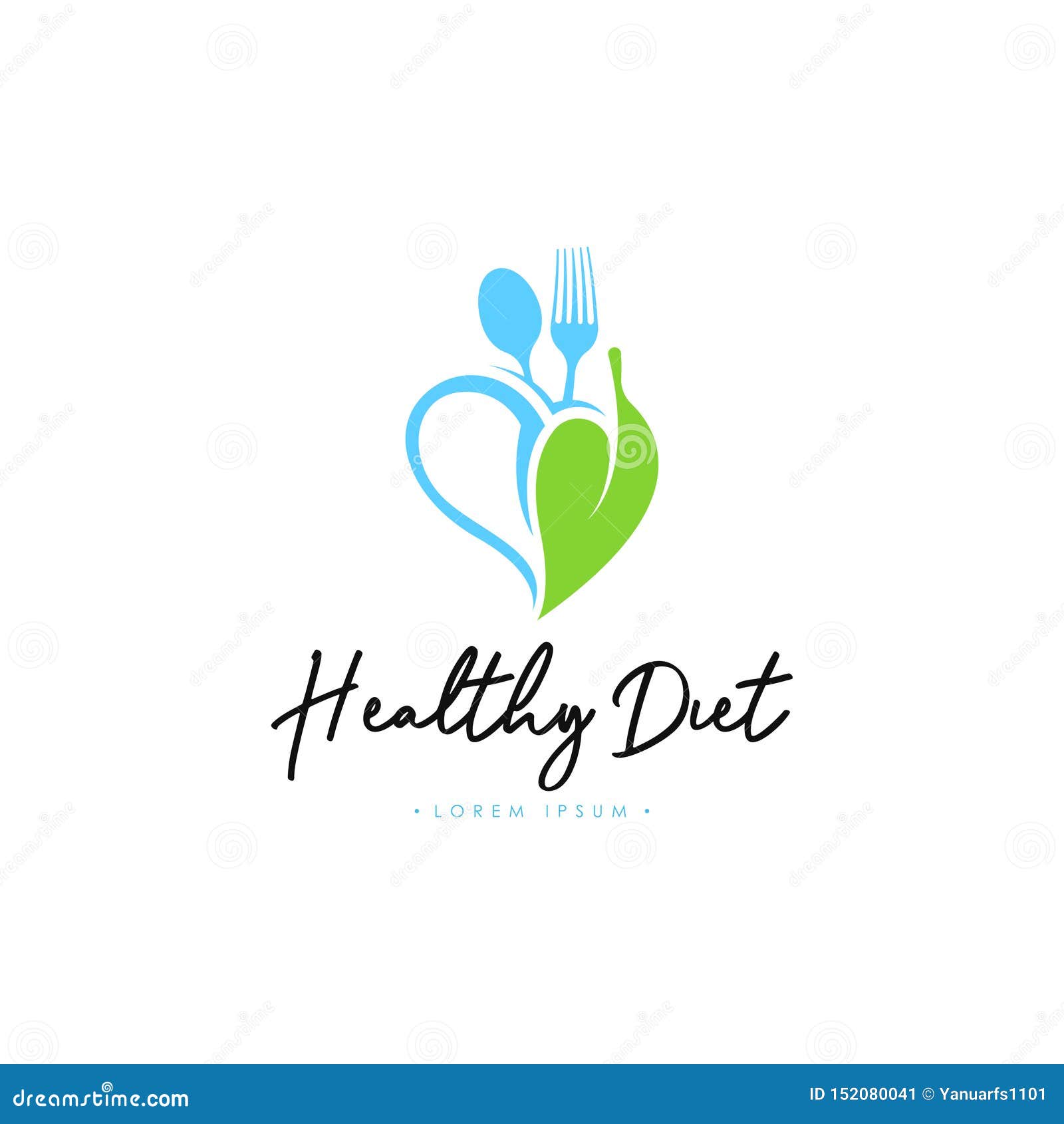 Healthy Diet Logo Template Vector on Isolated White Background Stock ...