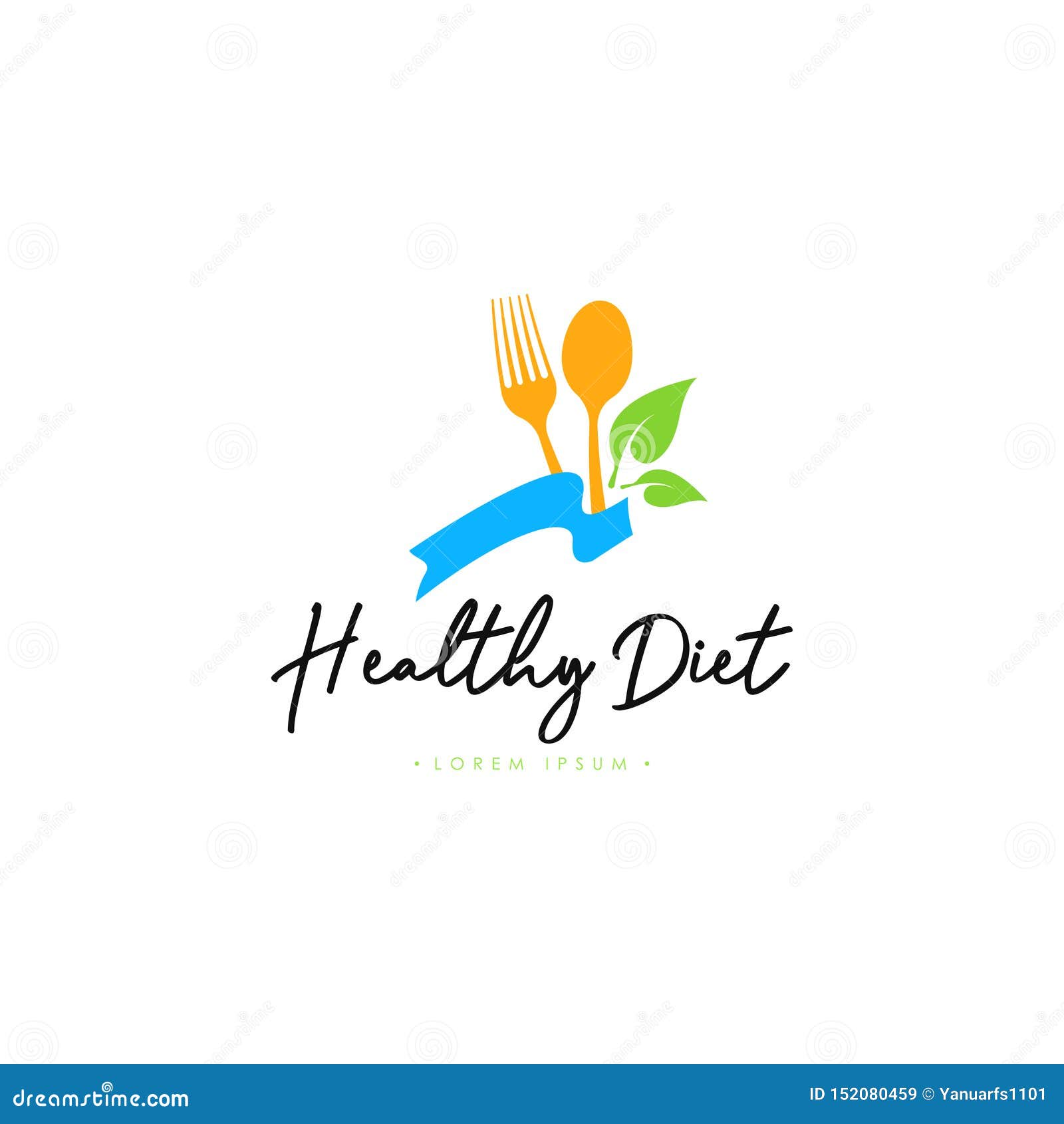 Healthy Diet Logo Template Vector on Isolated White Background Stock ...