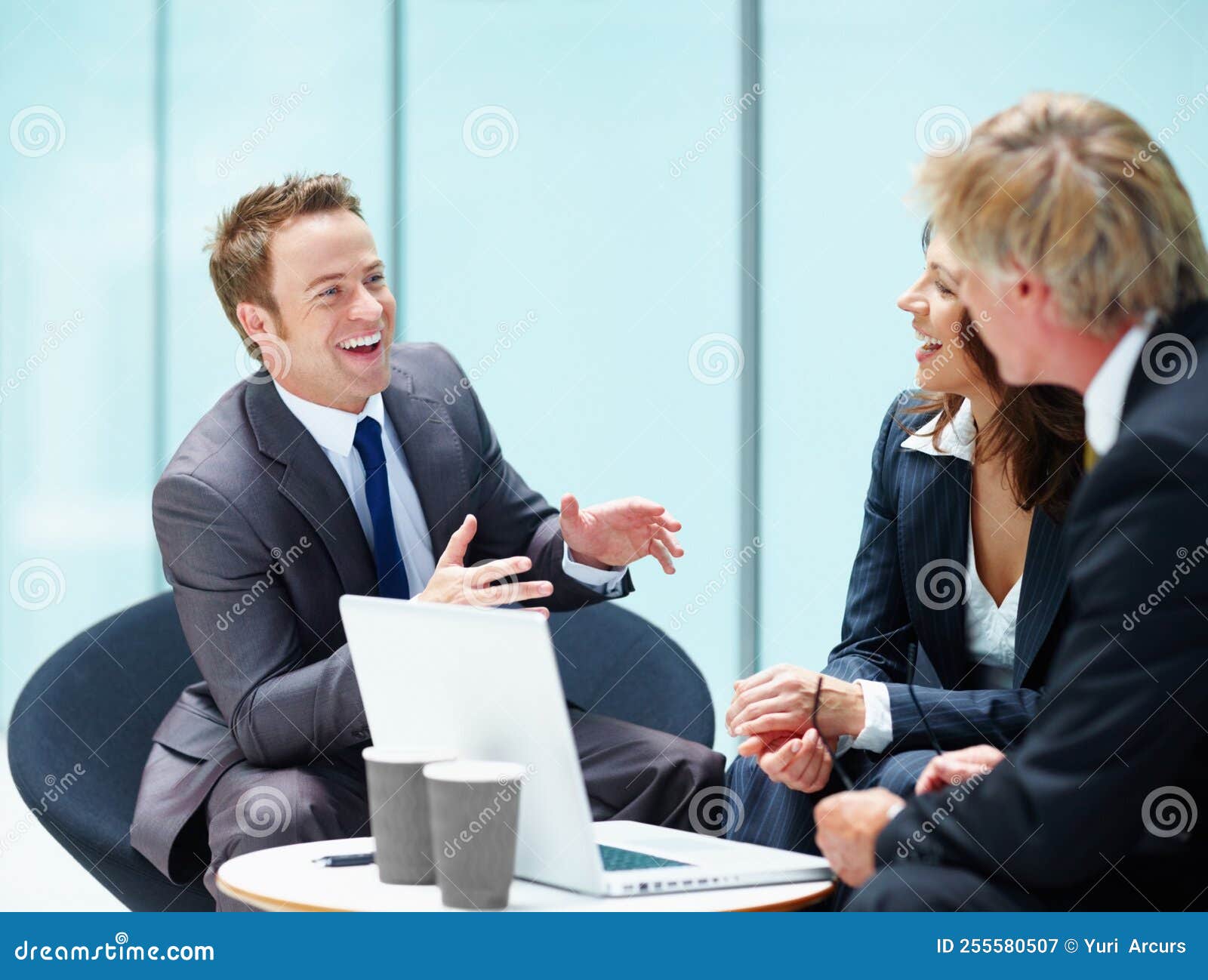 Healthy Discussion between Executives. Portrait of Executives Having ...