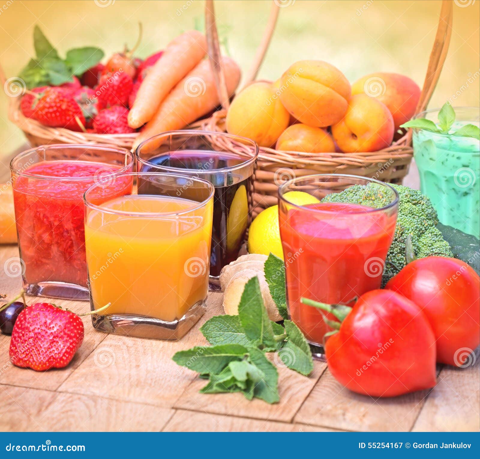 Drinks Beverages Fruit Juice Collection Glass And Bottle Isolated On ...