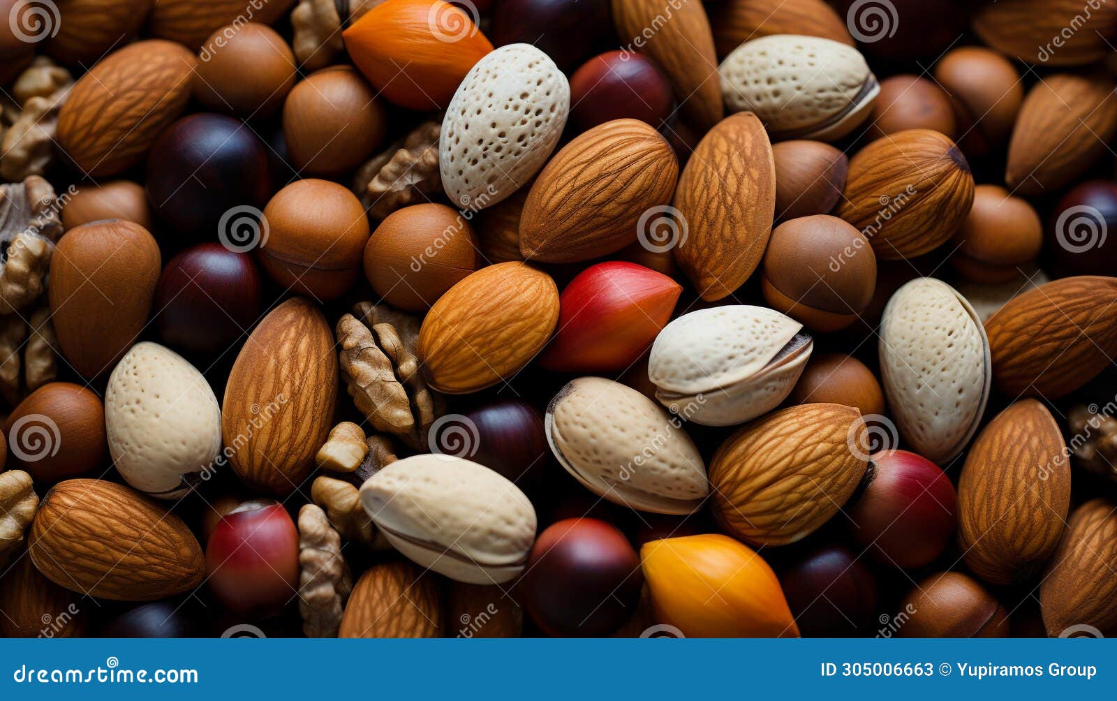 Healthy Eating a Close Up of a Variety of Nuts in a Nutshell Generated ...