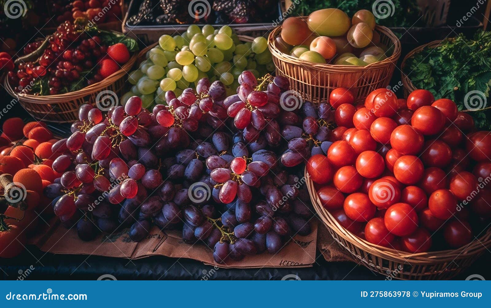 Healthy Eating Fresh Organic Fruit and Vegetables Basket Generated by ...