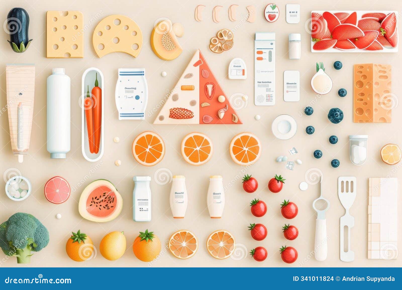 Healthy Eating Guide, A Visual Representation Of Food Groups Stock ...