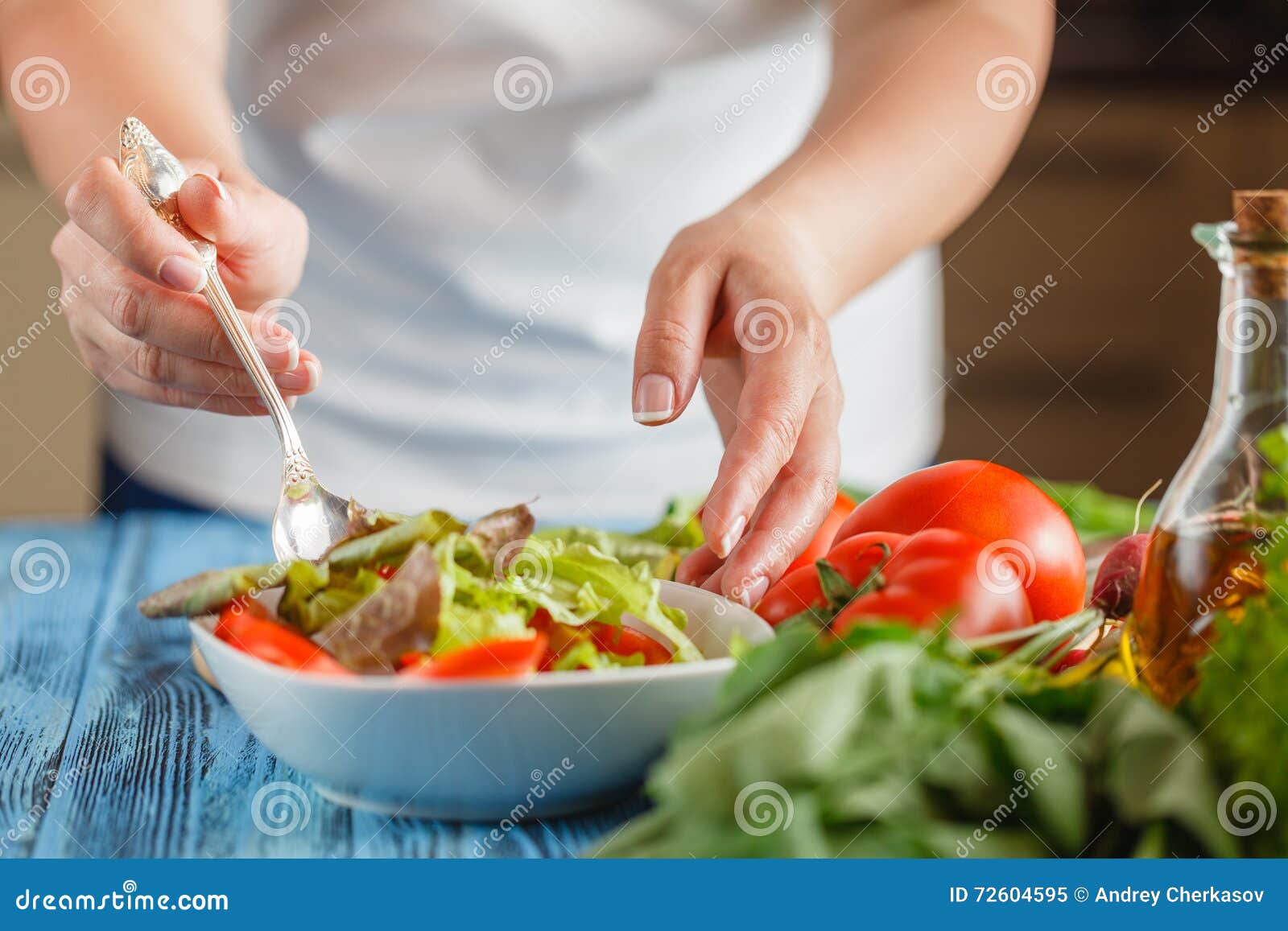 Healthy Eating Vegetarian Food Dieting And People Concept Stock Image