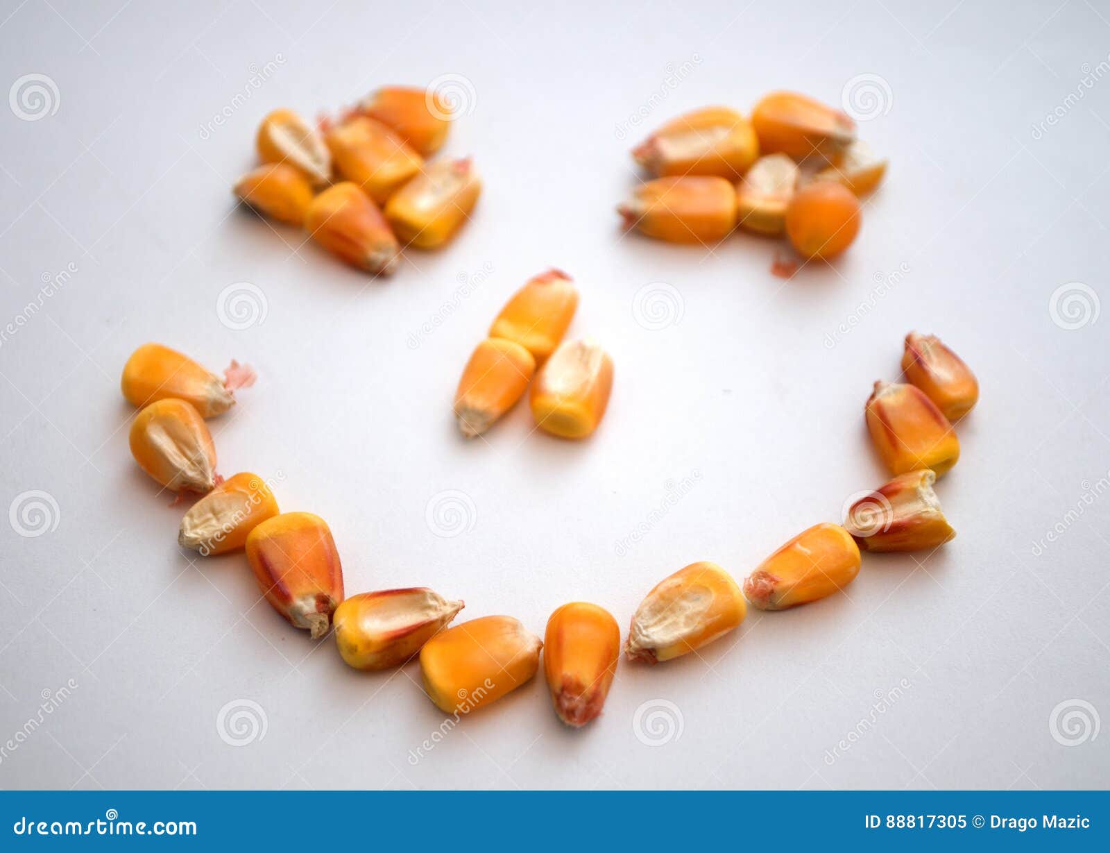 Healthy Ecological Corn In The Form Of A Happy Smiley Face Stock Image ...