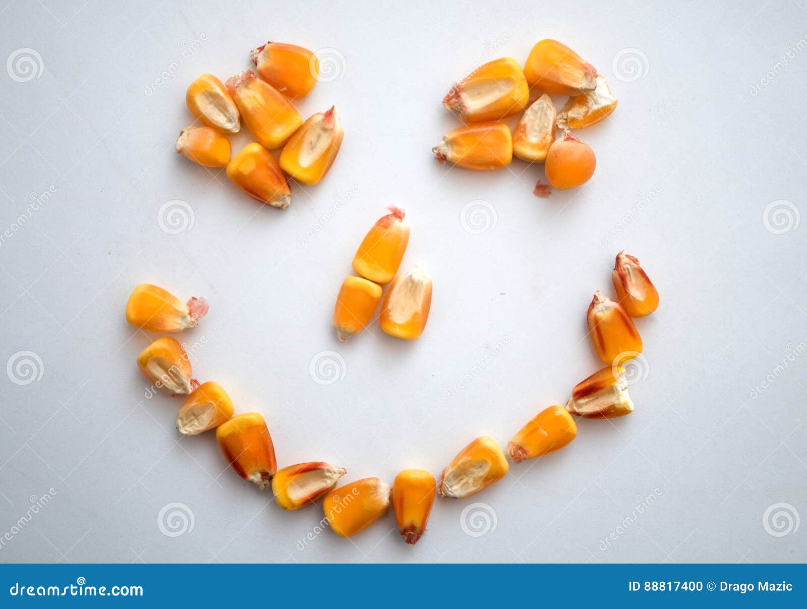 Healthy Ecological Corn in the Form of a Happy Smiley Face Stock Photo ...
