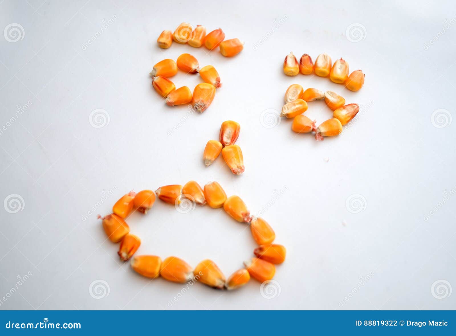 Healthy Ecological Corn In The Form Of A Happy Smiley Face Stock Photo ...