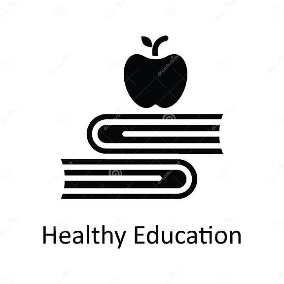 Healthy Education Vector Solid Icon Design Illustration. Educational ...