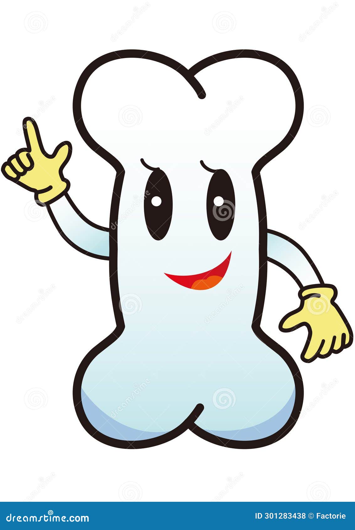 Healthy and Energetic Cute Bone Character Stock Vector - Illustration ...