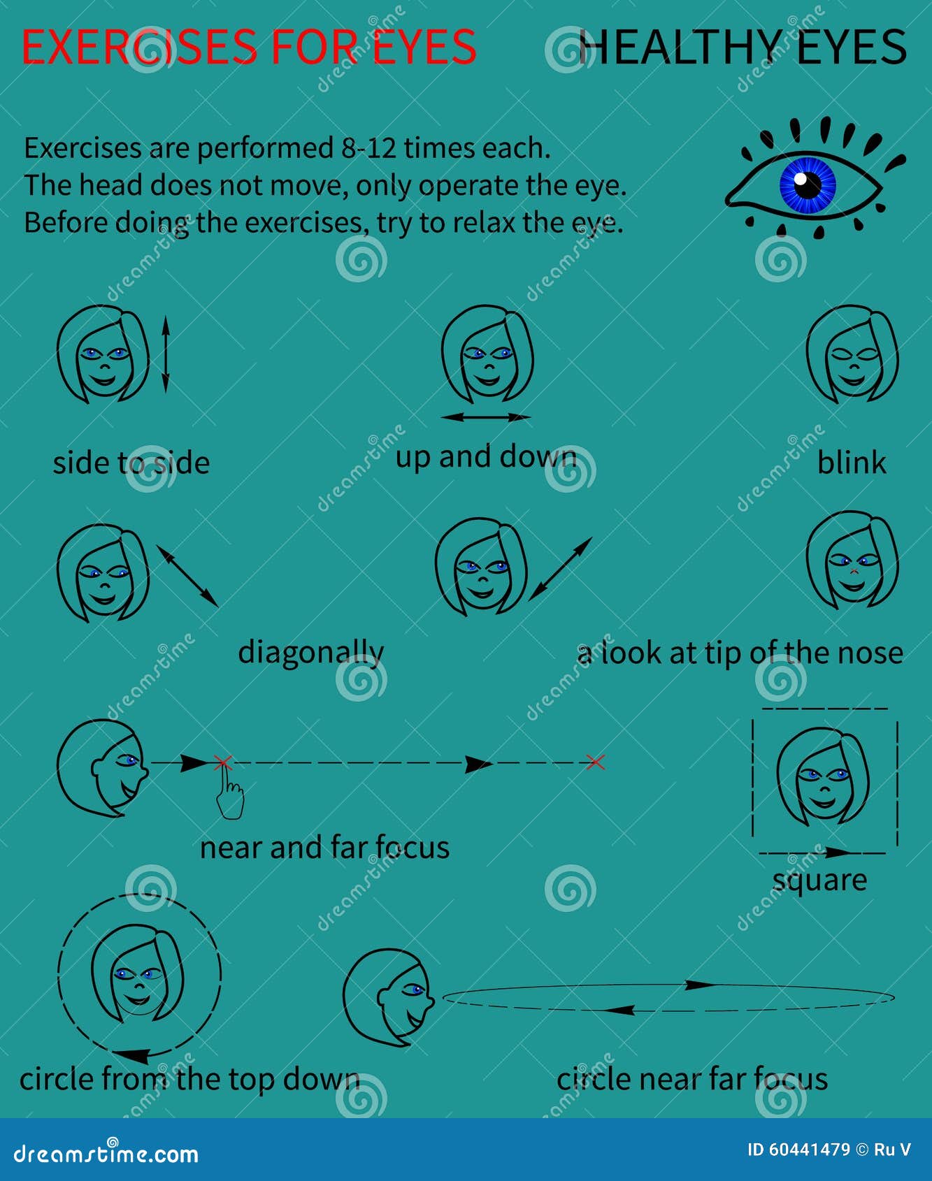 Healthy Eyes. Infographics. Stock Vector - Illustration of girl ...