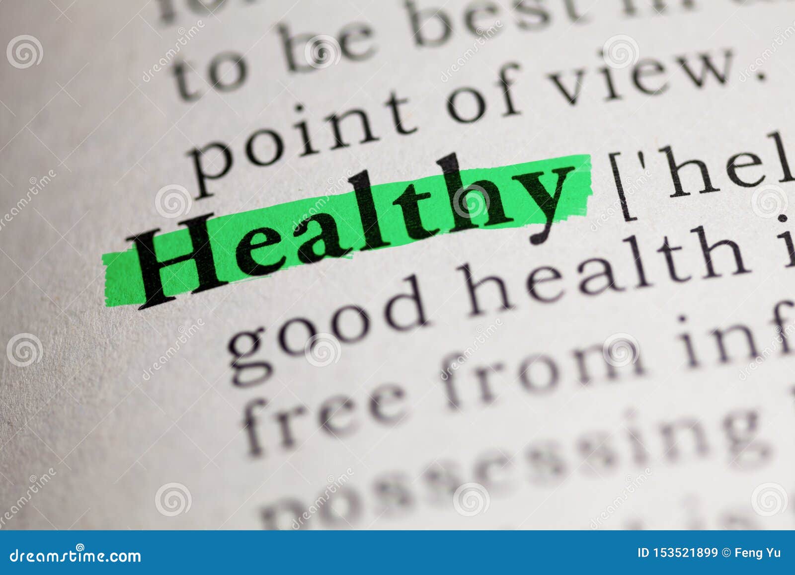 Definition of the Word Healthy Stock Image - Image of highlight ...