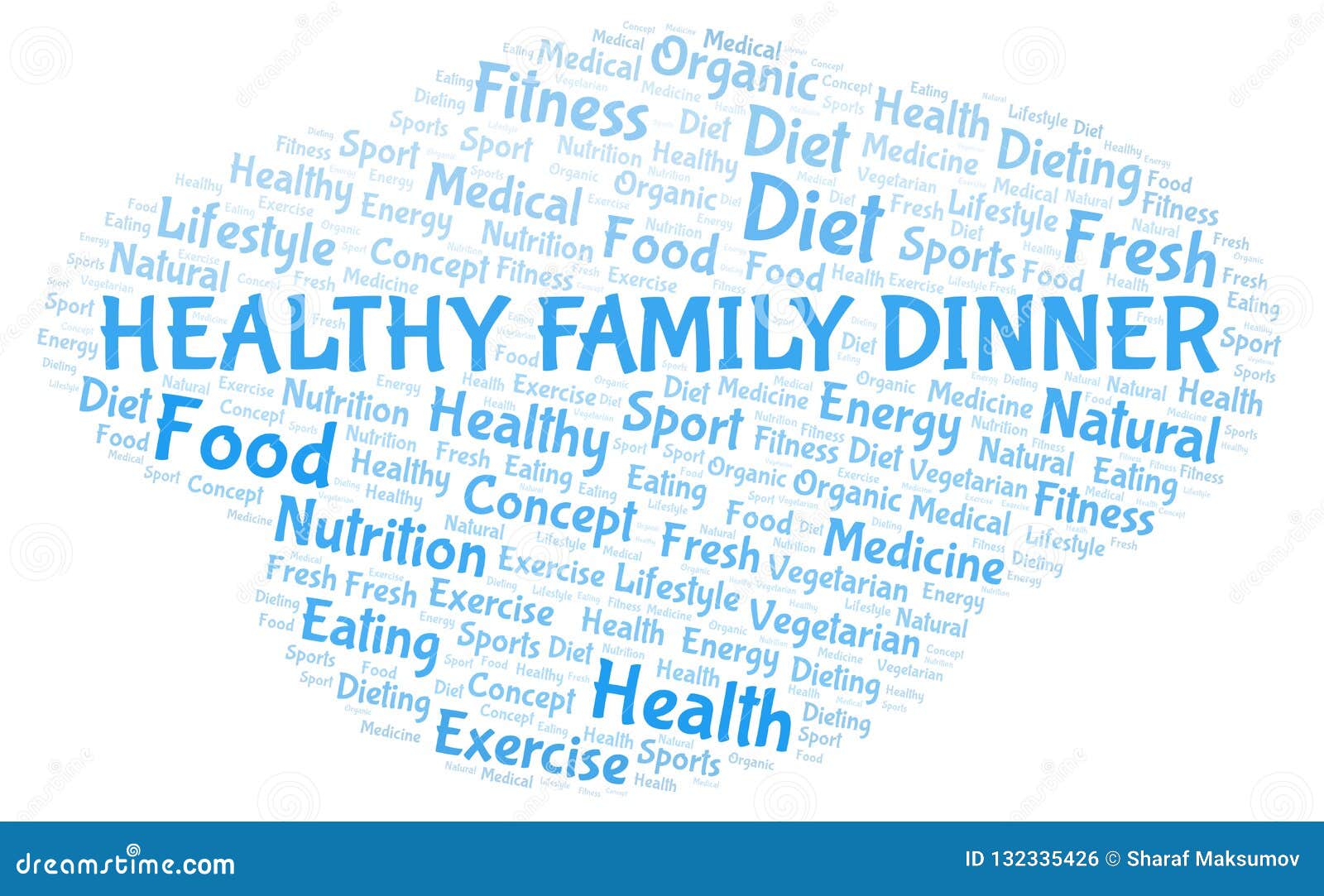 Healthy Family Dinner Word Cloud Stock Illustration - Illustration of ...