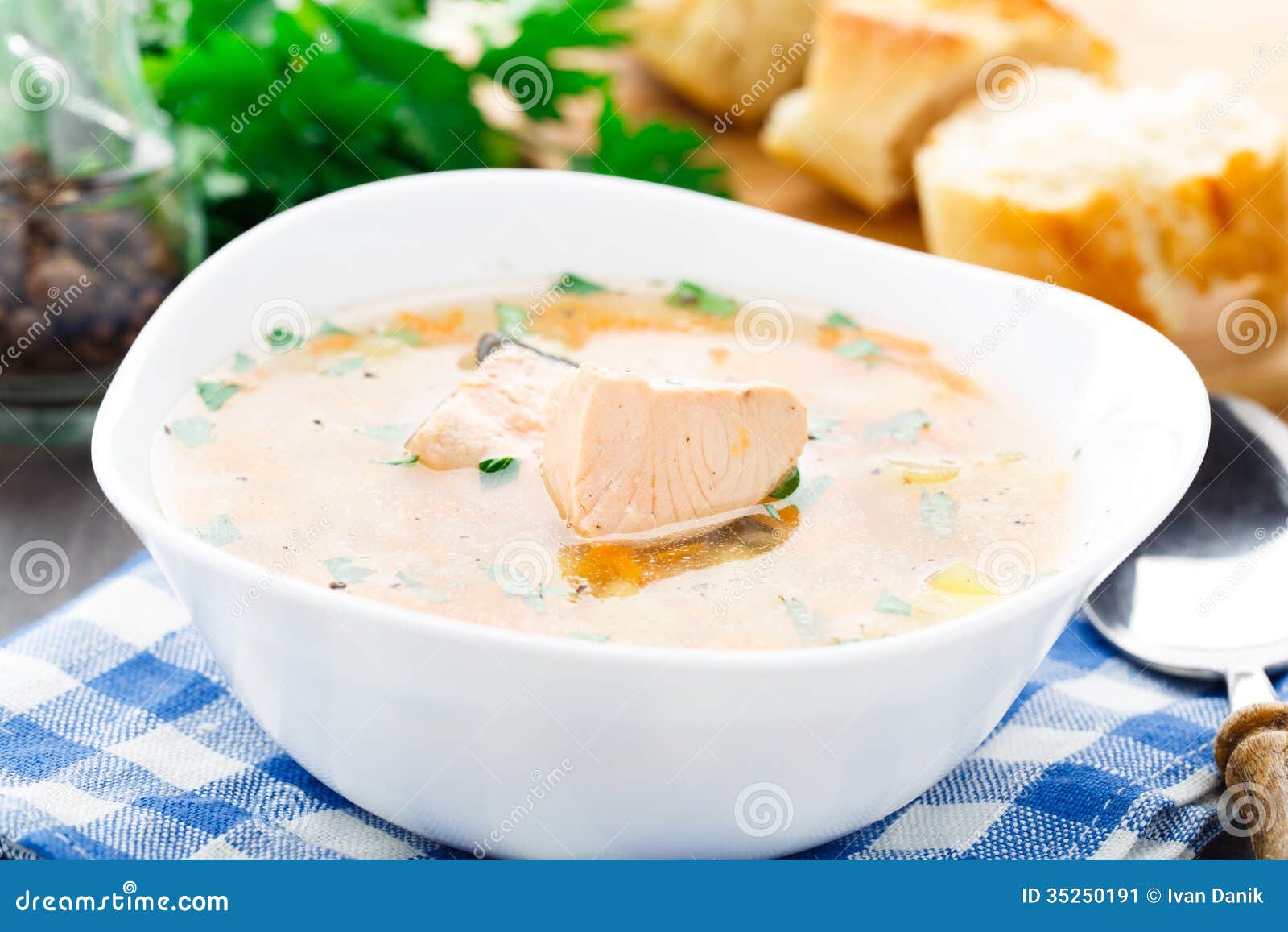 Healthy Fish Soup Made of Salmon Stock Image - Image of herb, delicious ...