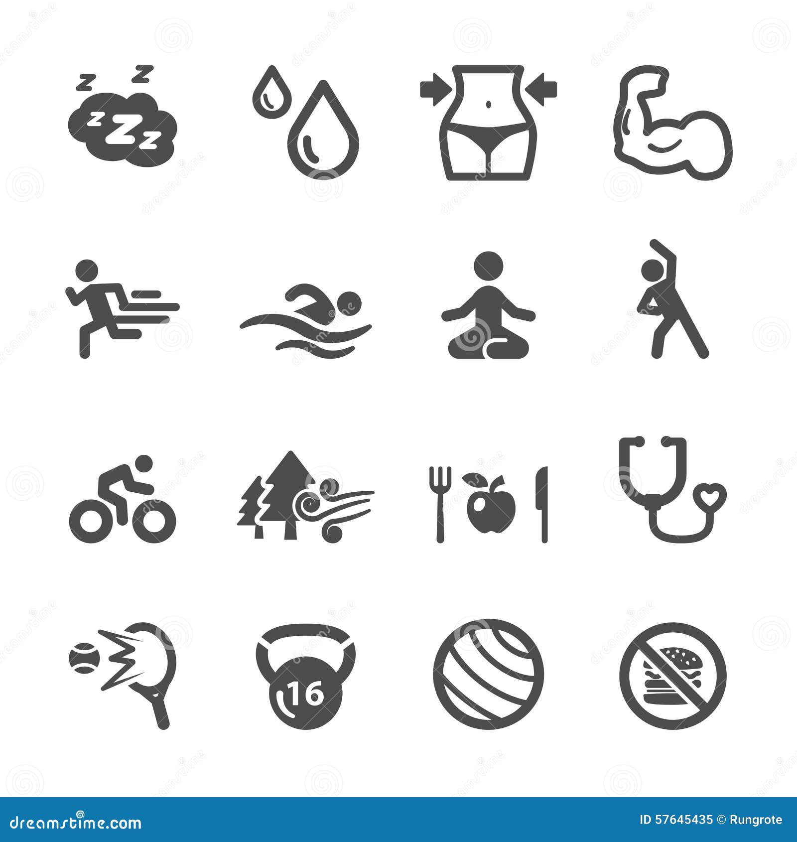 Healthy and Fitness Icon Set, Vector Eps10 Stock Vector - Illustration ...