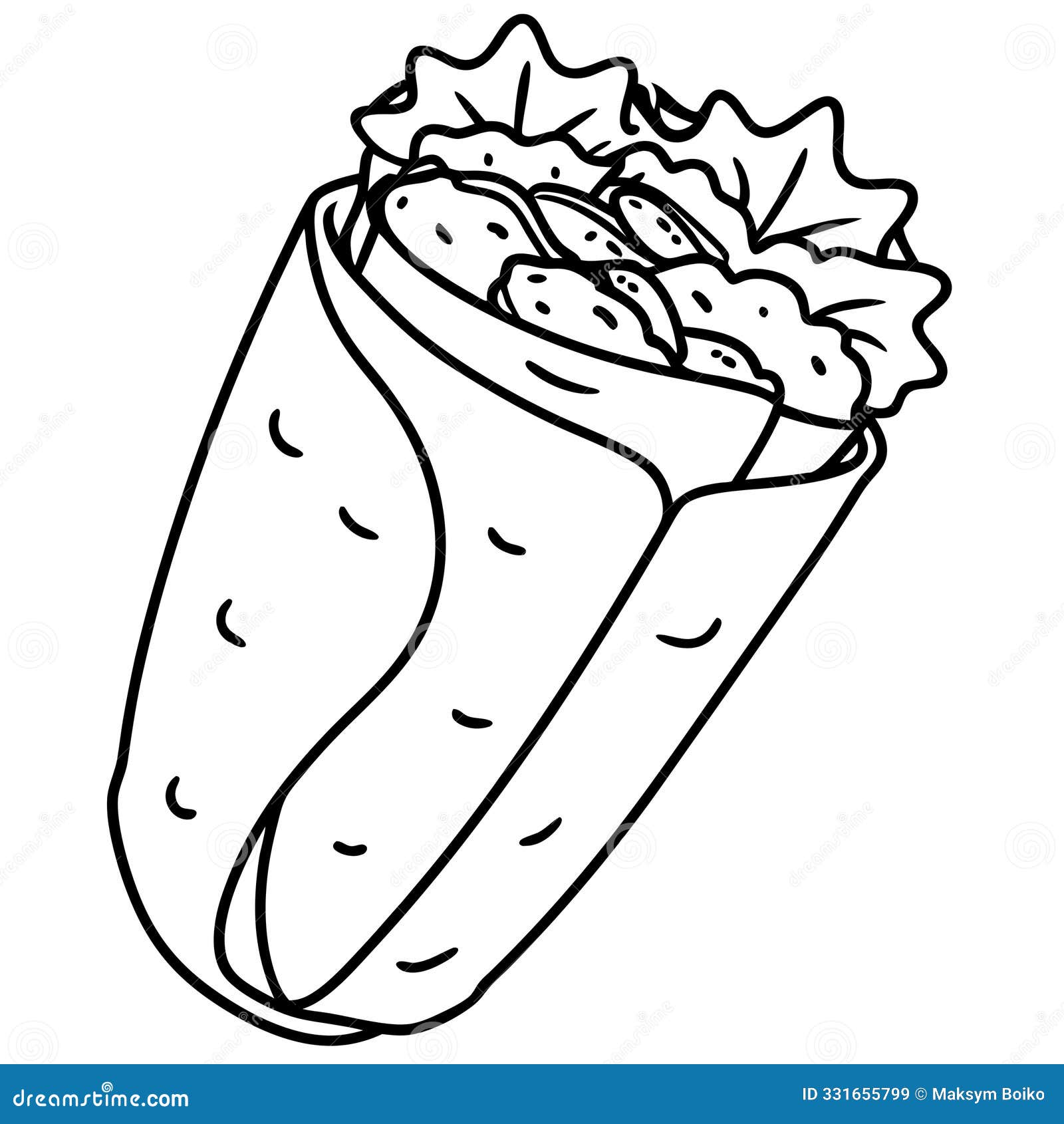 Healthy, Flat-style Shawarma Drawing Stock Vector - Illustration of ...