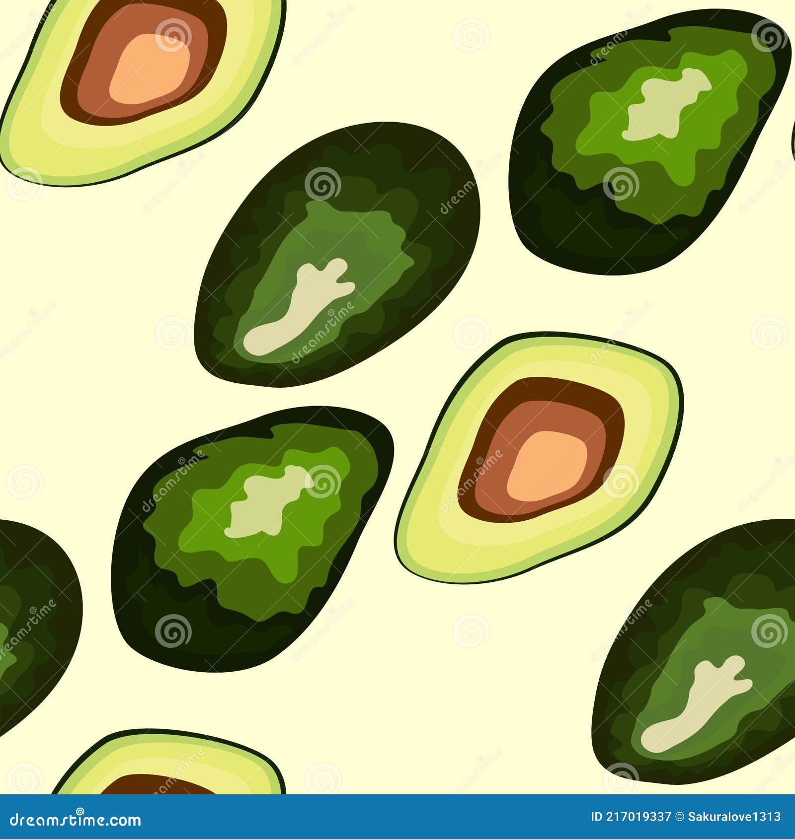 Healthy Food. Avocado Print. Seamless Pattern, Print. Stock Vector ...