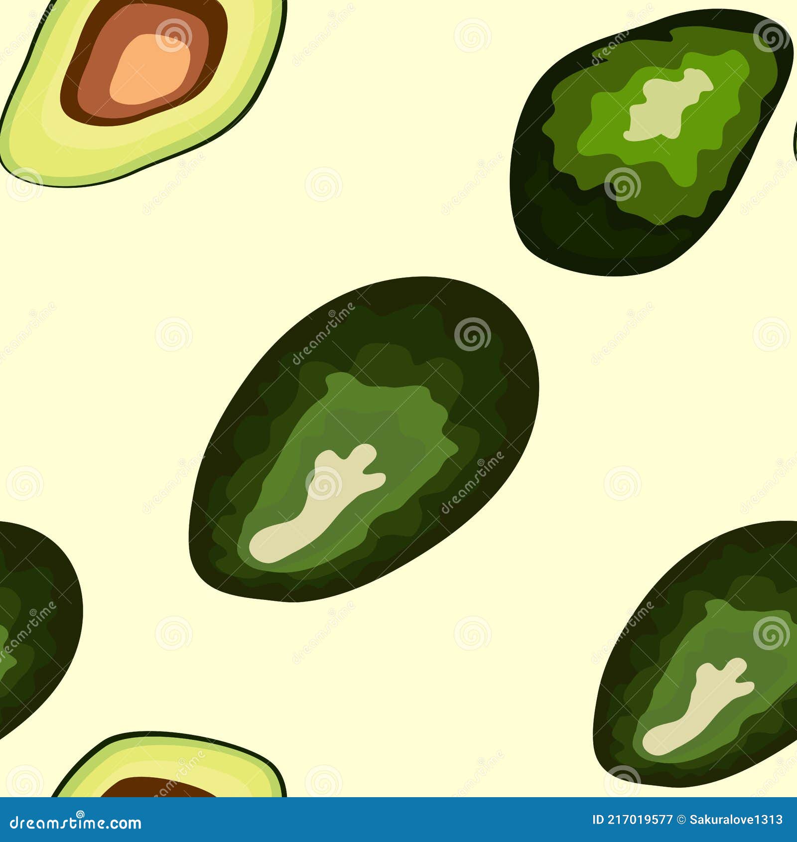Healthy Food. Avocado Print. Seamless Pattern, Print. Stock Vector ...