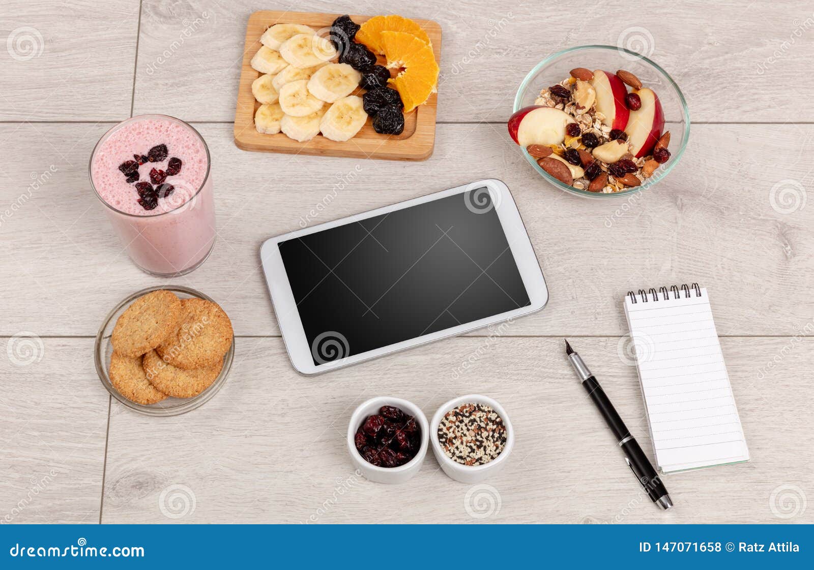 Healthy food composition stock photo. Image of mass - 147071658