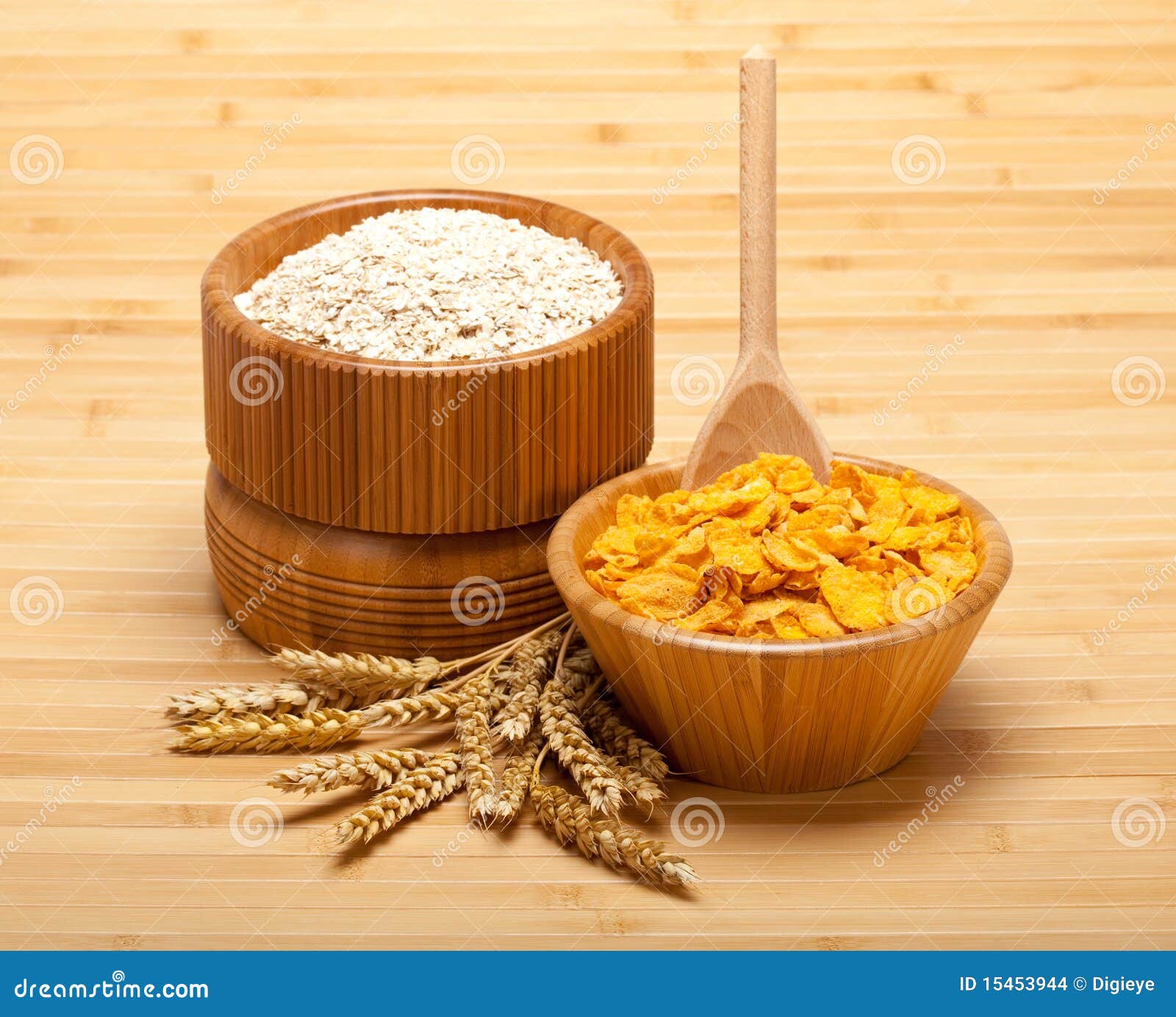 Healthy Food - Corn and Oat Flakes Stock Photo - Image of cereal, wheat ...