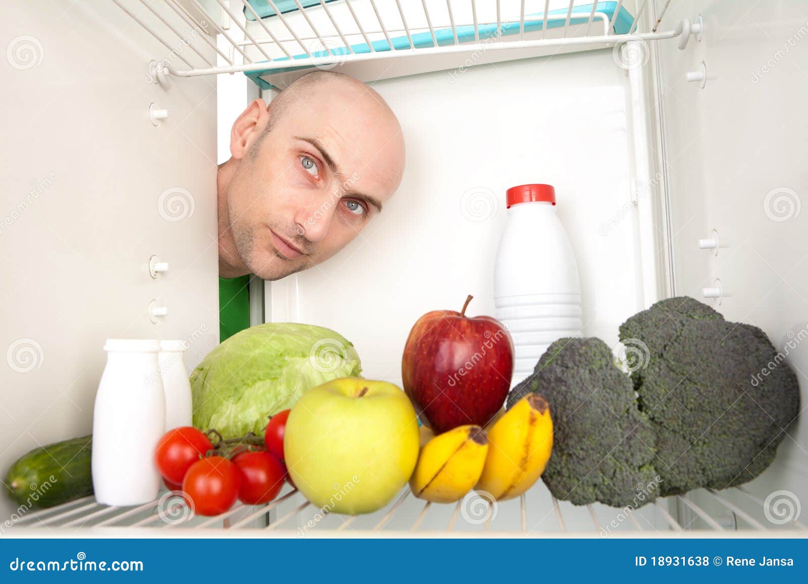 Healthy food in fridge stock photo. Image of fridge, mile - 18931638