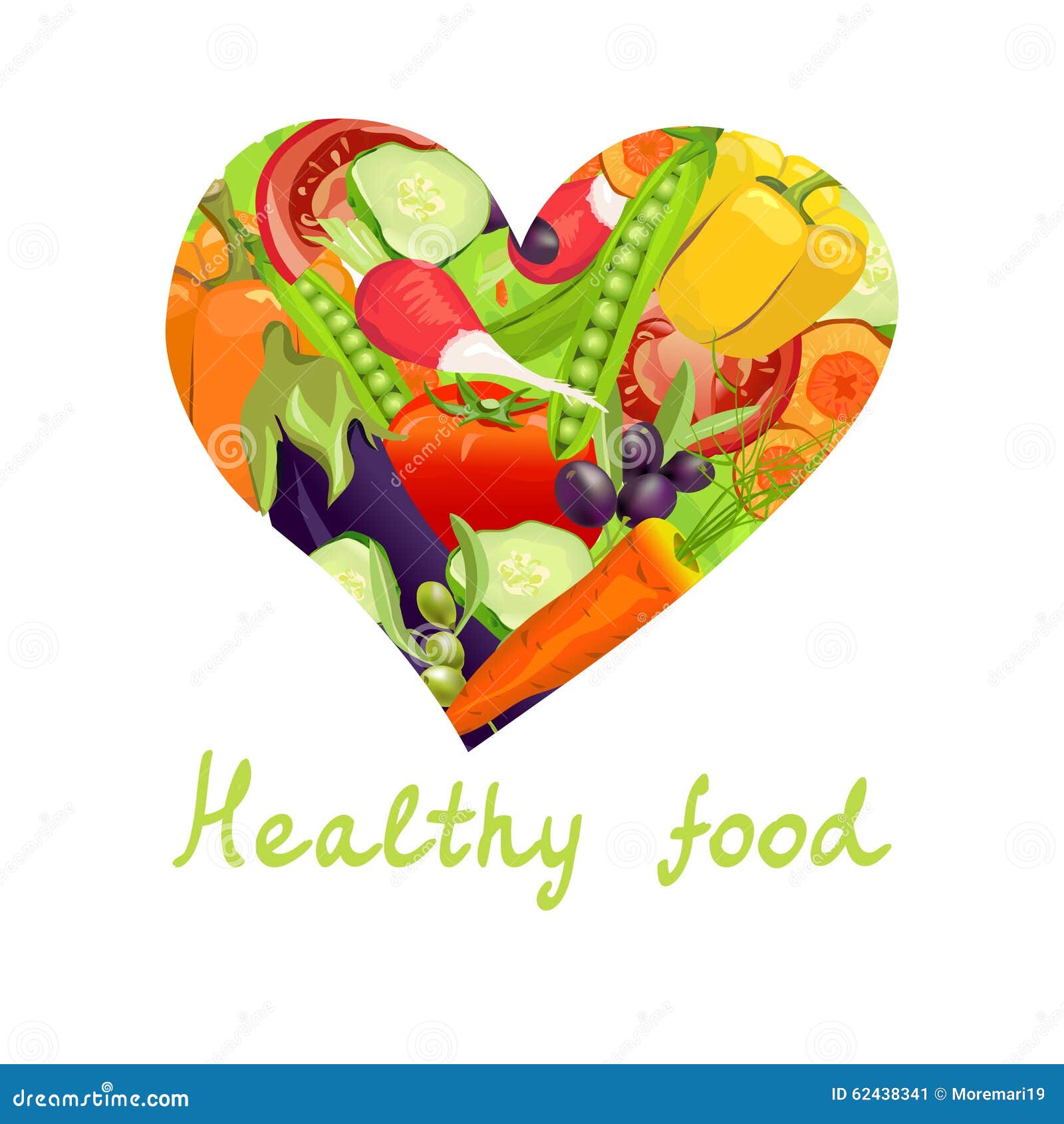 Healthy Food Heart Of Vegetables Stock Vector Illustration Of Design