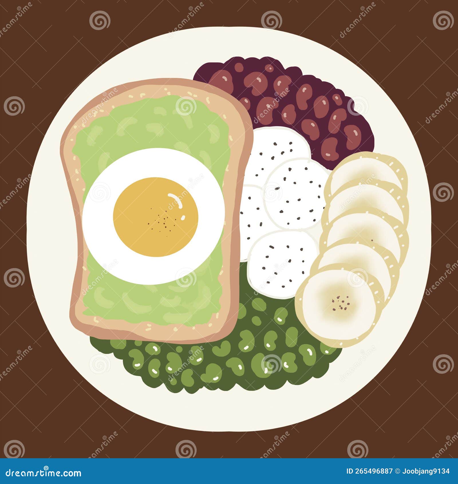 Healthy Food Illustration Corner on the Plate Stock Illustration ...