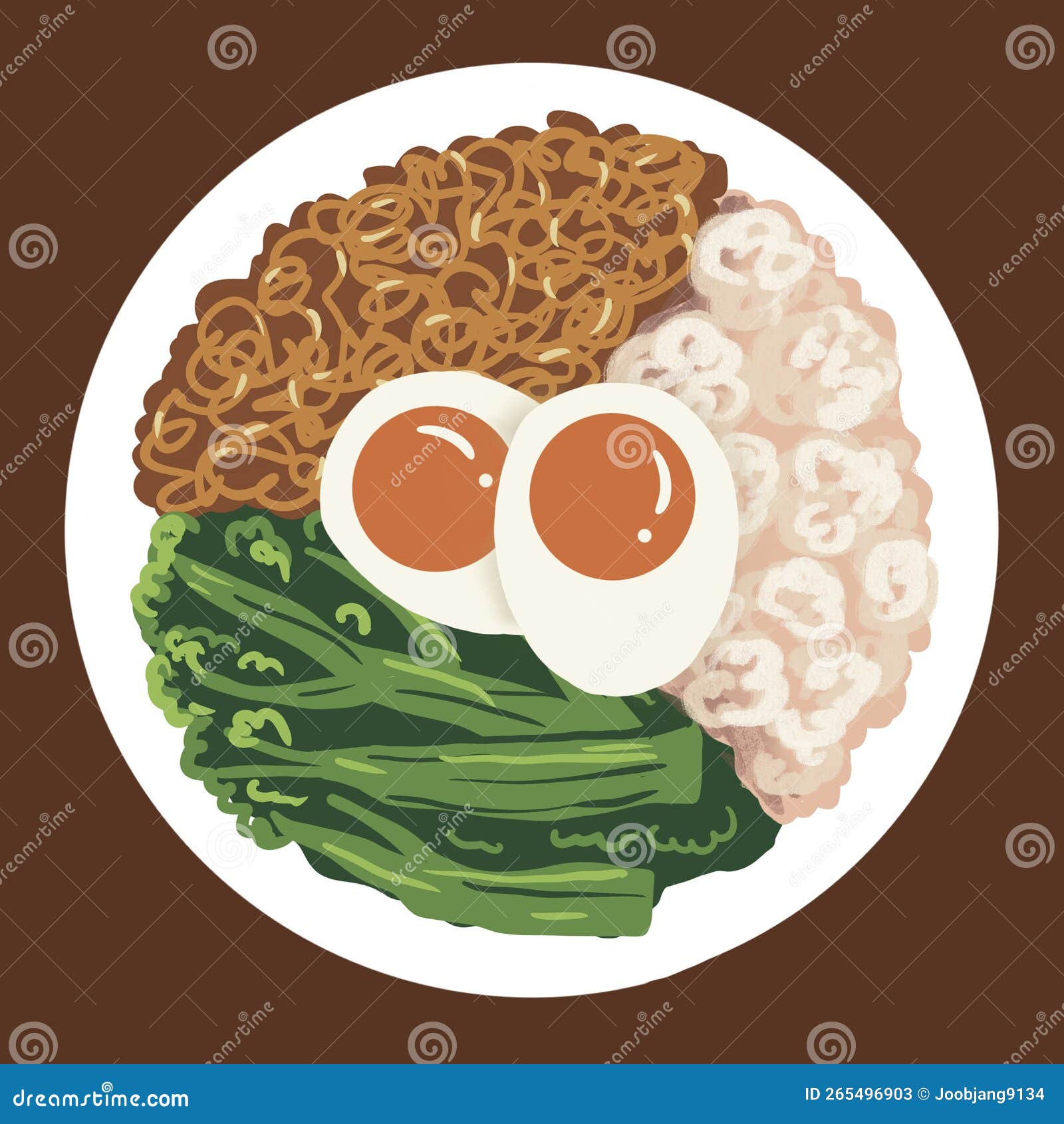 Healthy Food Illustration Corner on the Plate Stock Illustration ...