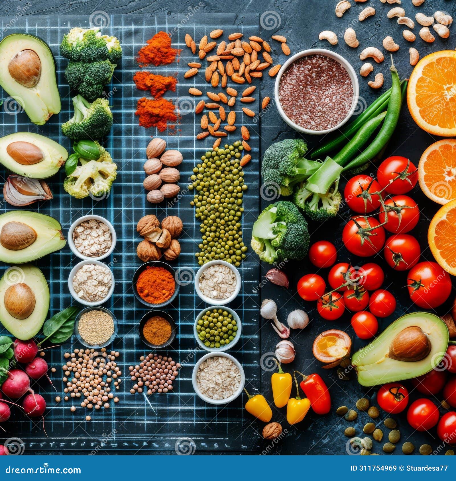 Healthy Food Ingredients Layout Stock Image - Image of vegetables ...