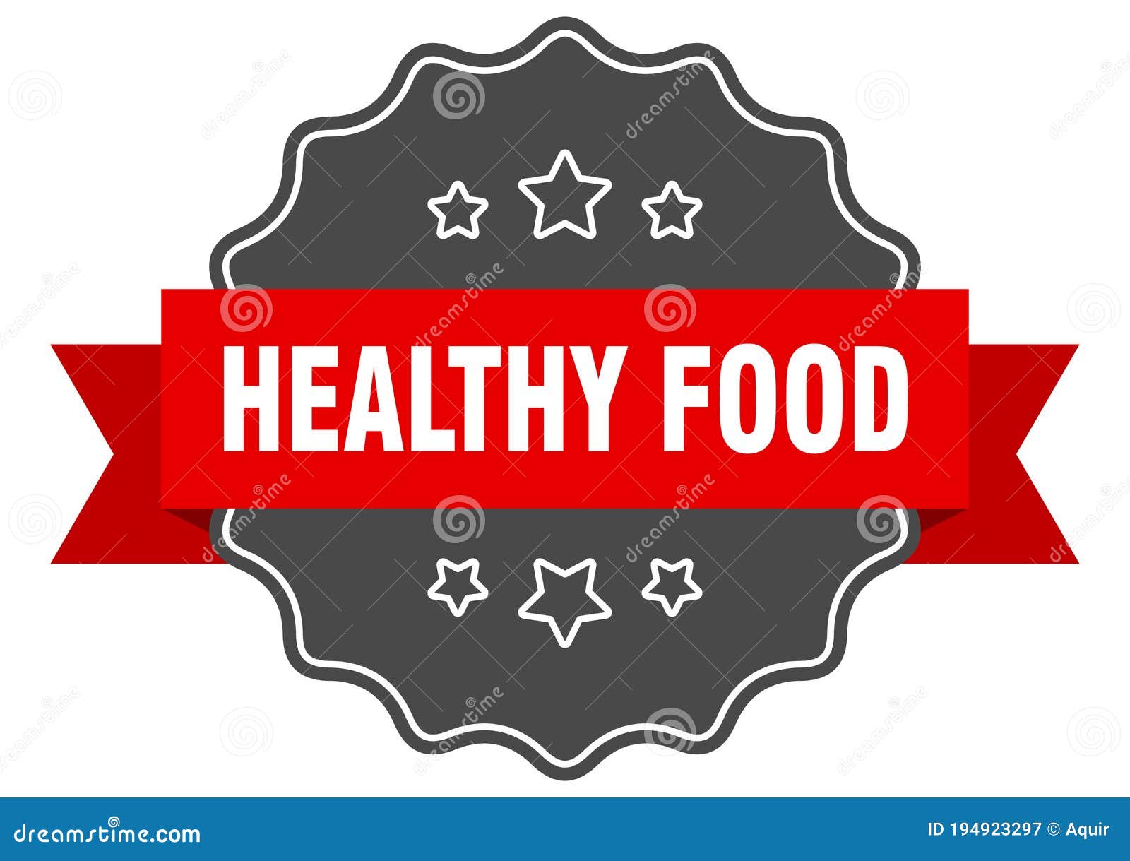 Healthy food label stock vector. Illustration of grey - 194923297