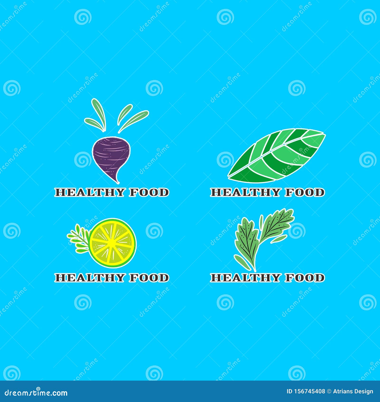 Healthy Food Logo, Food Logo Stock Vector - Illustration of footprint ...