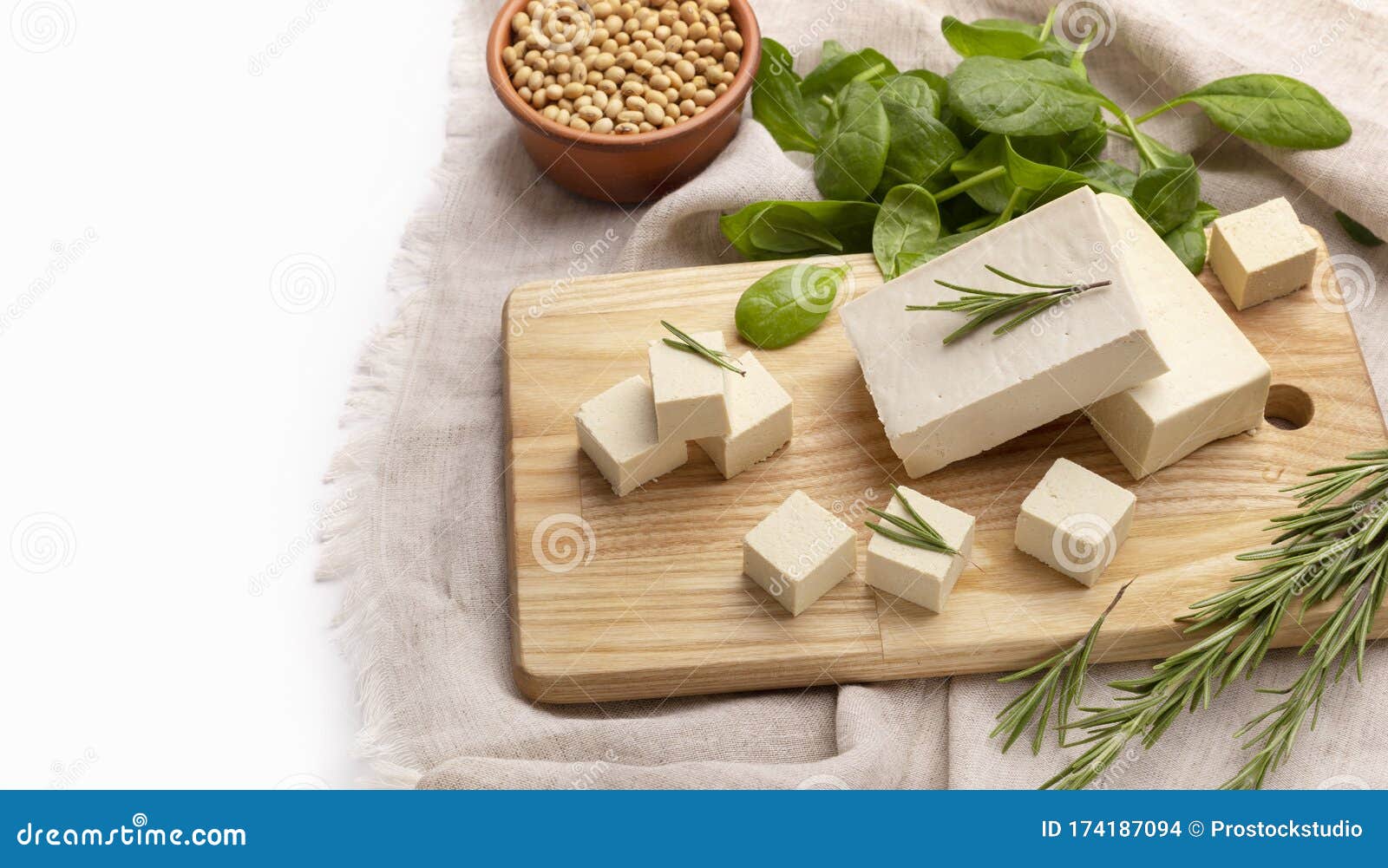 Healthy Food without Meat. Tofu and Herbs Stock Photo - Image of dinner ...