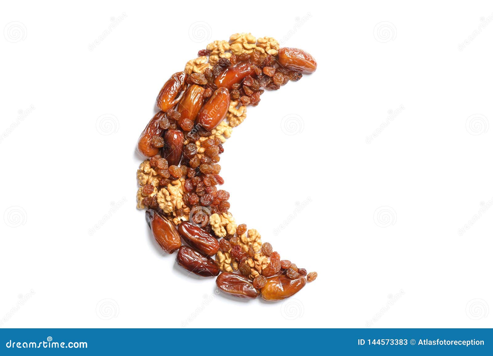 Healthy Food in Moon Form Isolated Stock Image - Image of apricot ...