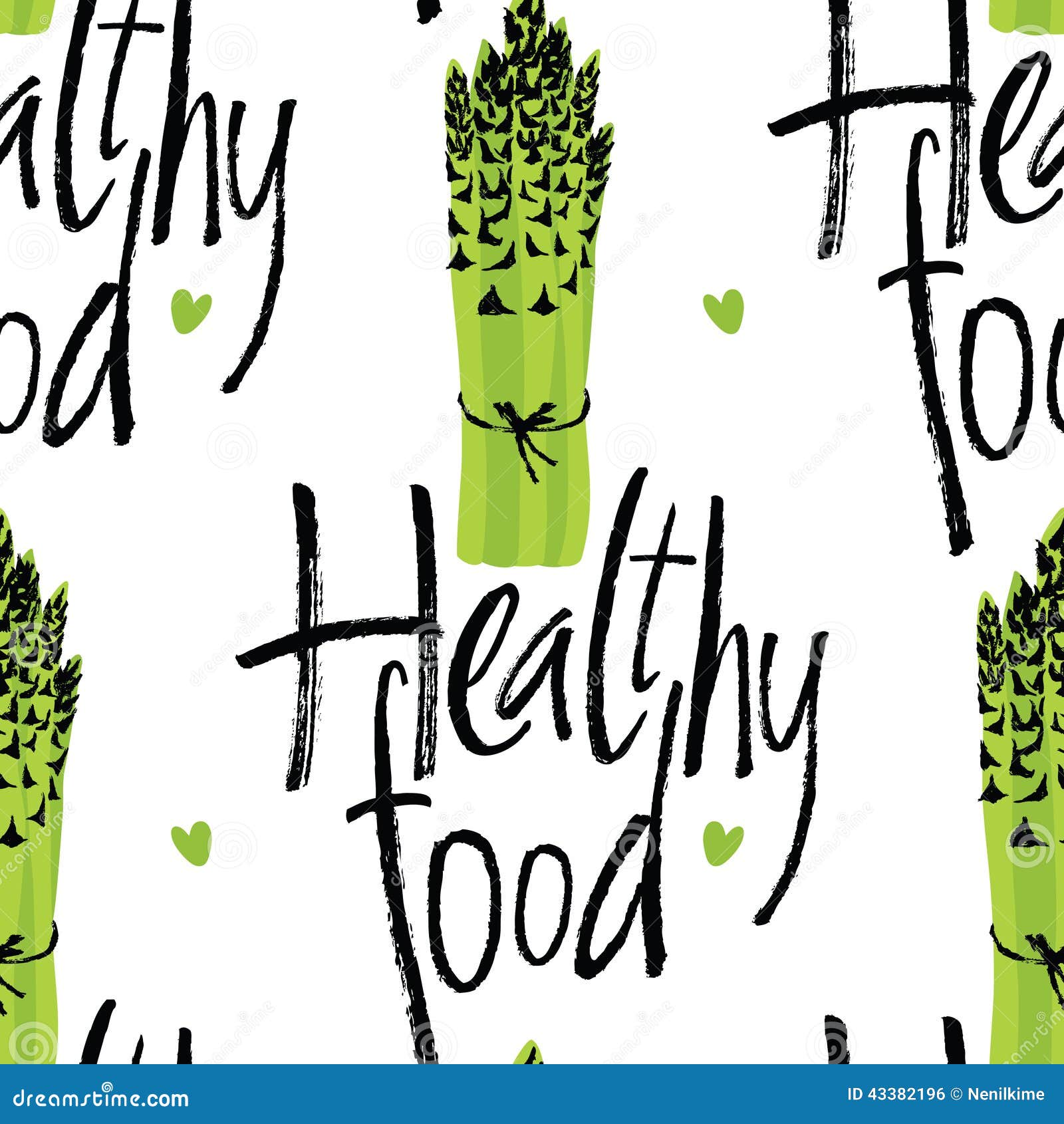 Healthy Food Pattern with Asparagus Stock Vector - Illustration of ...