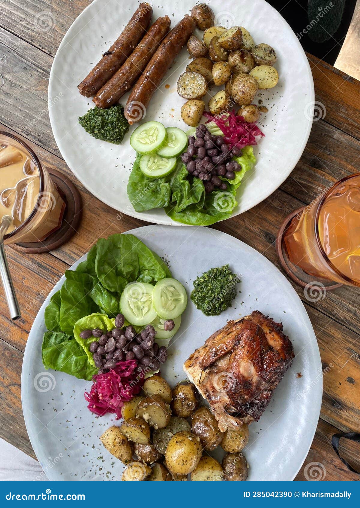 Healthy food on the plate stock photo. Image of chicken - 285042390