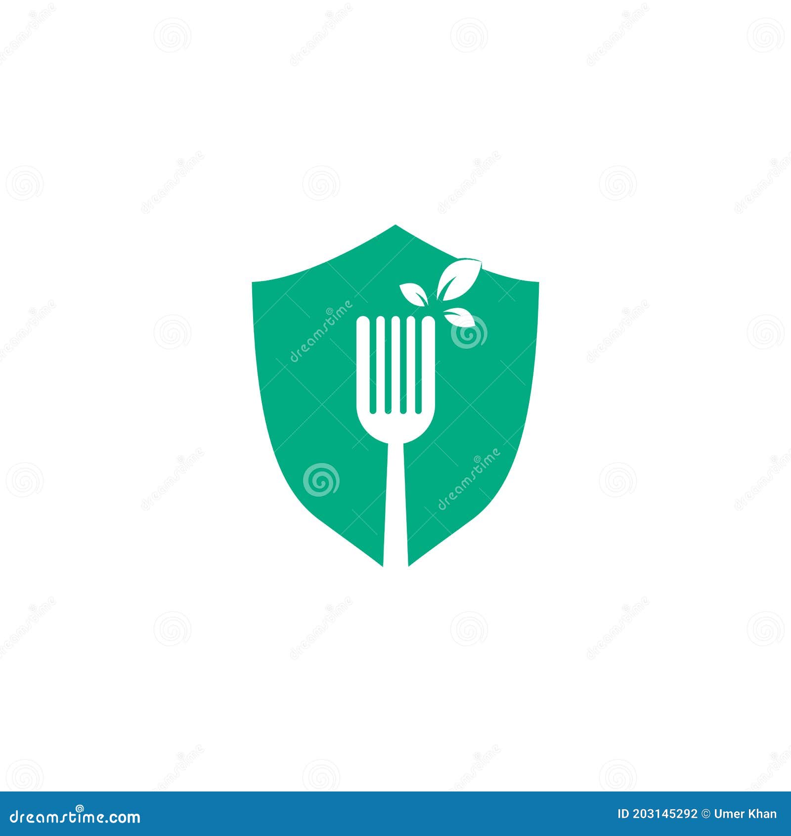 Healthy Food Shield Shape Concept Logo Design. Stock Vector ...