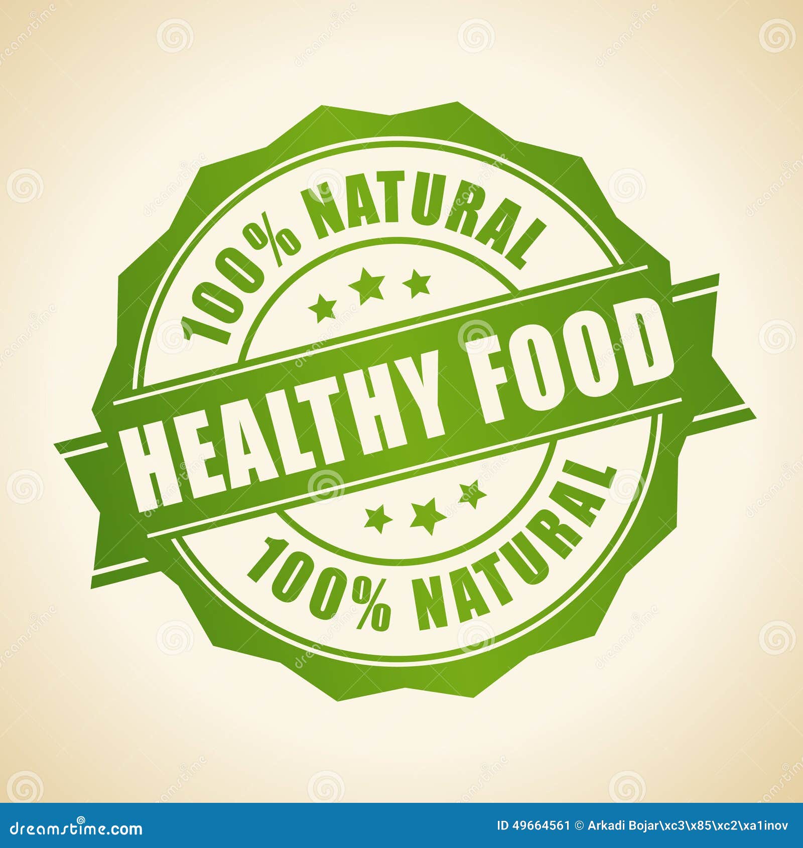 Healthy food stamp stock vector. Illustration of badge - 49664561