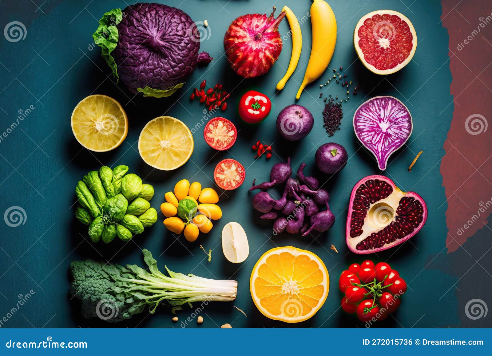 Healthy Foods Composition for Increasing Immunity, Top View Stock ...