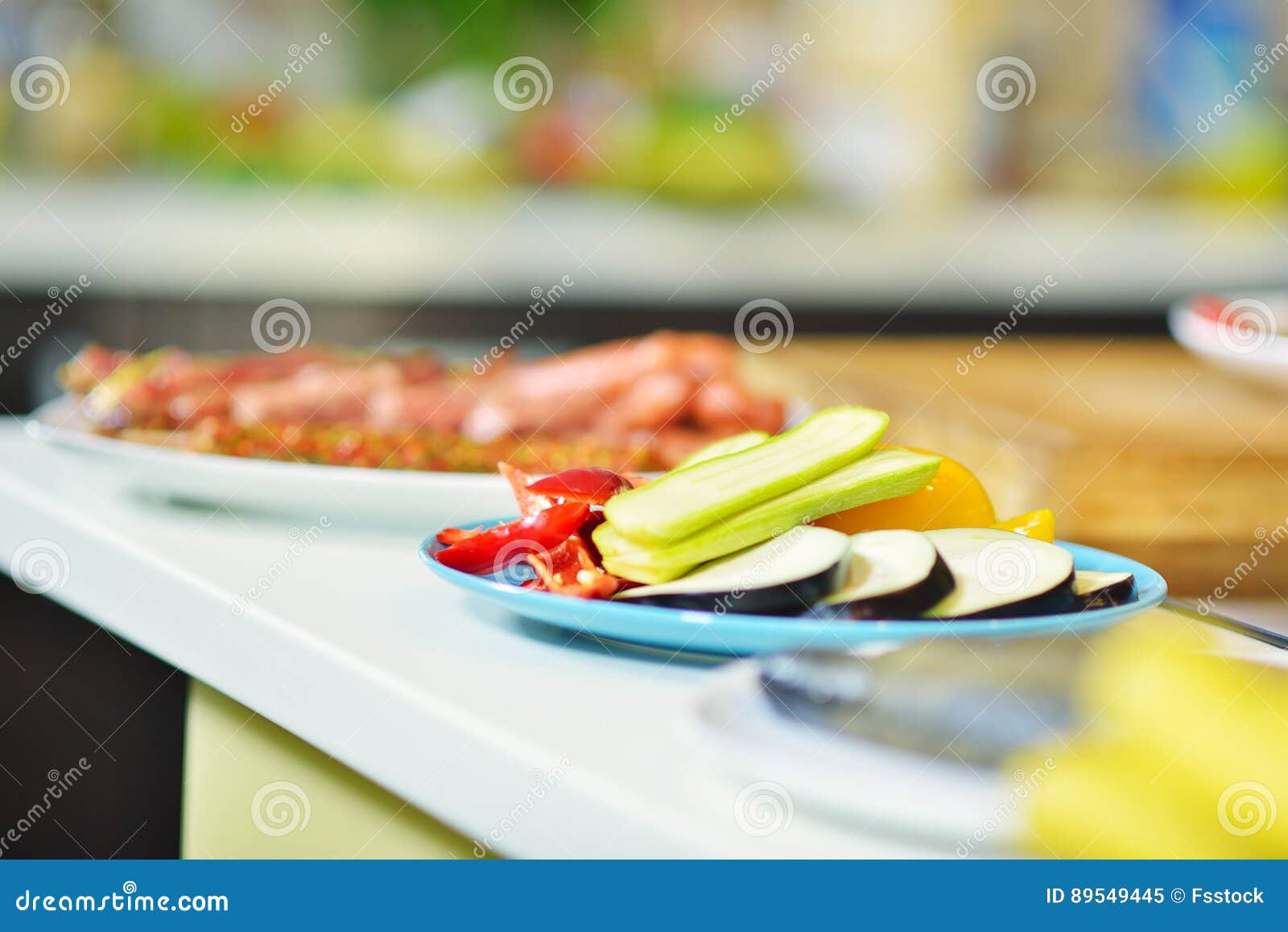 Healthy Foods are on the Table in the Kitchen Stock Image - Image of ...