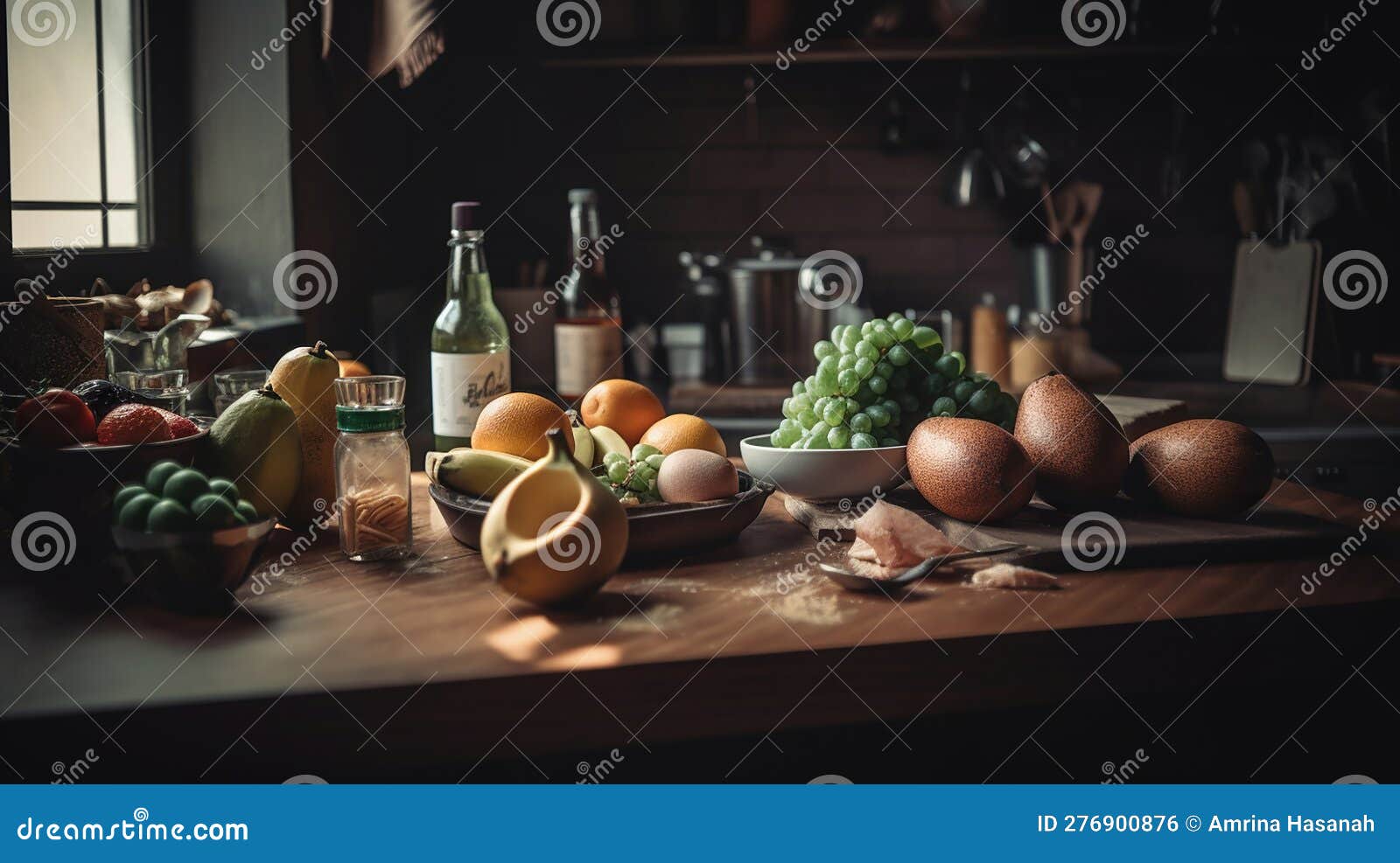 Healthy Foods are on the Table in the Kitchen. Generative Ai Stock ...