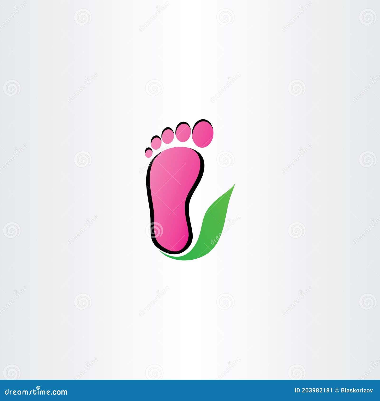 Healthy Foot Logo Footprint Leaf Vector Icon Stock Vector ...