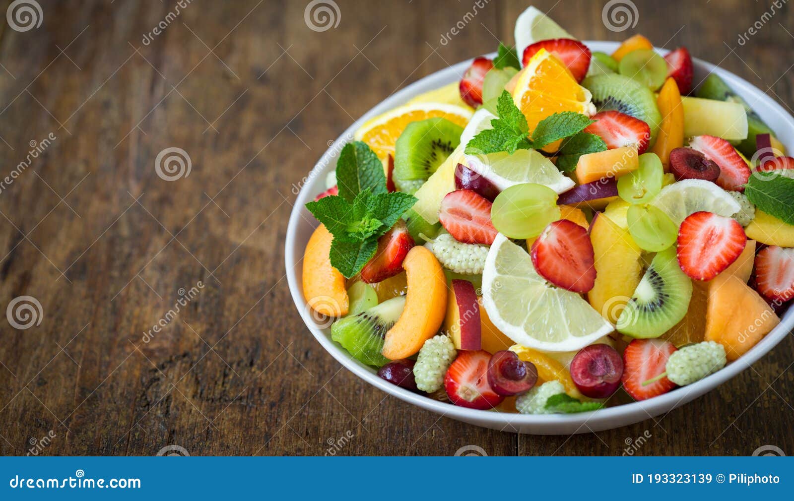 Healthy Fresh Fruit Salad in the Bowl Stock Image - Image of pineapple ...