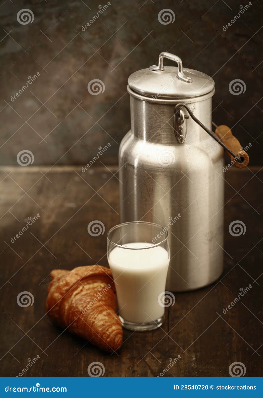 Healthy Fresh Milk for Breakfast Stock Photo - Image of roll, drink ...