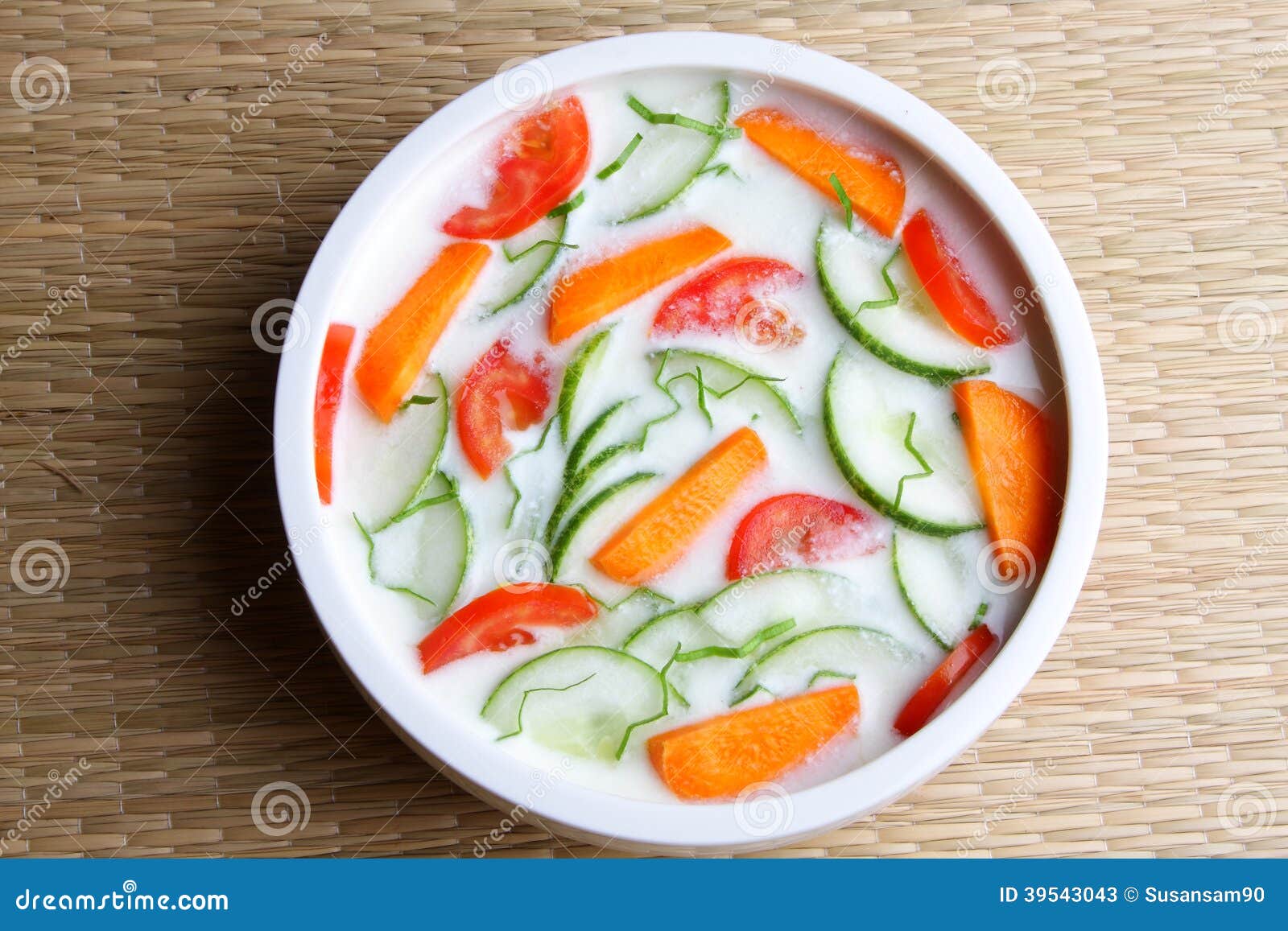 Healthy Fresh Vegetable Raita Stock Image - Image of basil, gourmet ...