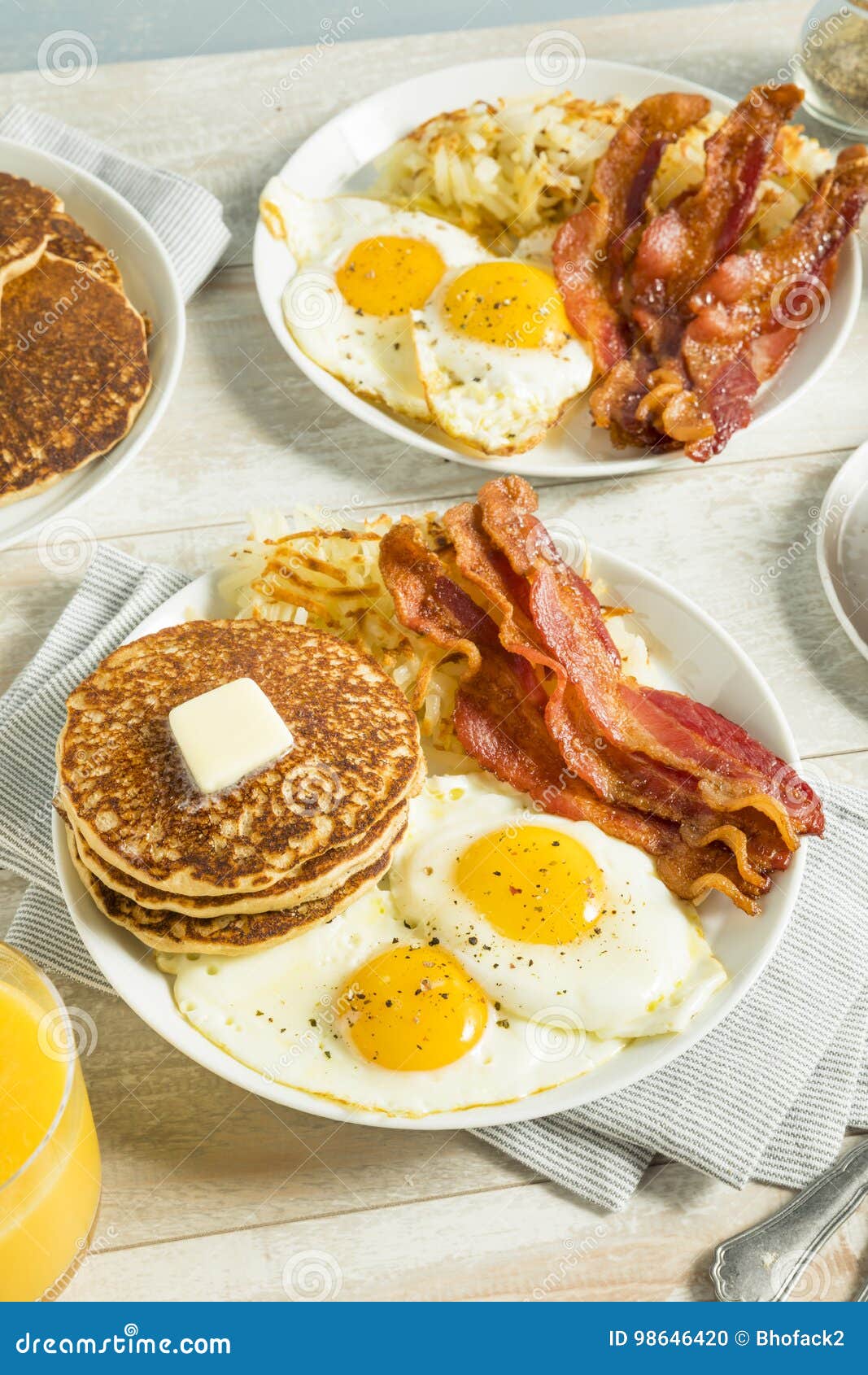 Healthy Full American Breakfast Stock Photo - Image of brunch ...