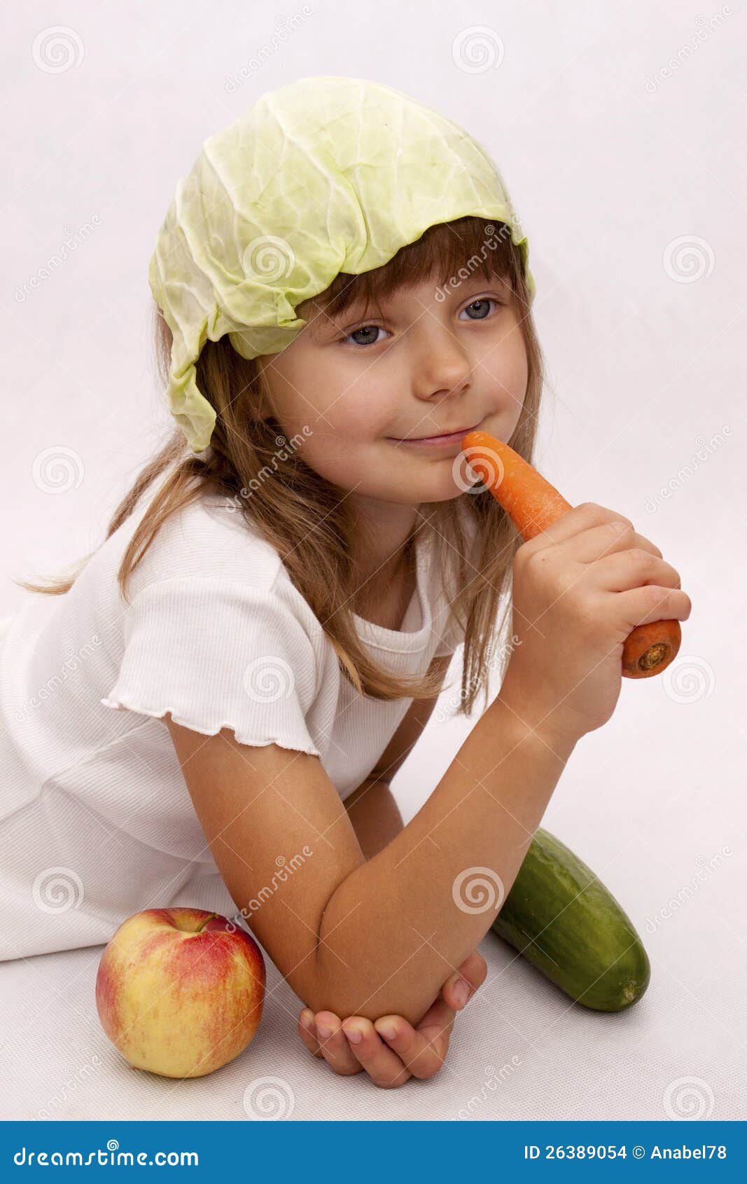 Healthy girl stock photo. Image of cucumber, healthy - 26389054