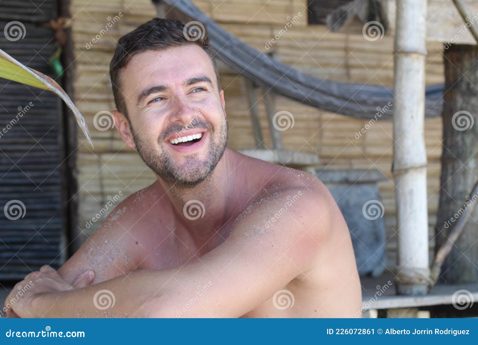 Healthy Guy Smiling at the Beach Stock Image - Image of enjoy ...