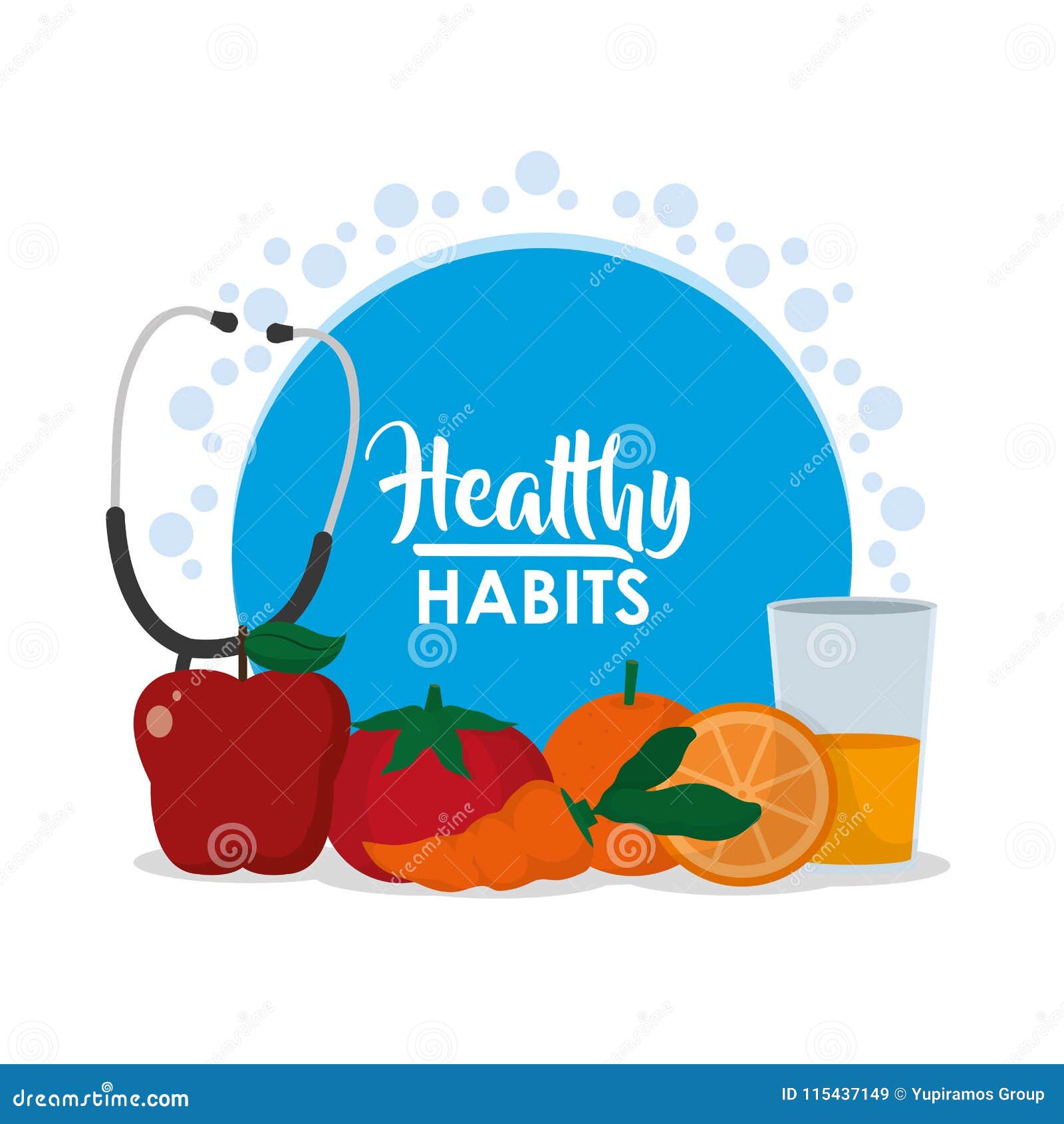 Healthy Habits Lifestyle Concept Stock Vector Illustration Of Fresh