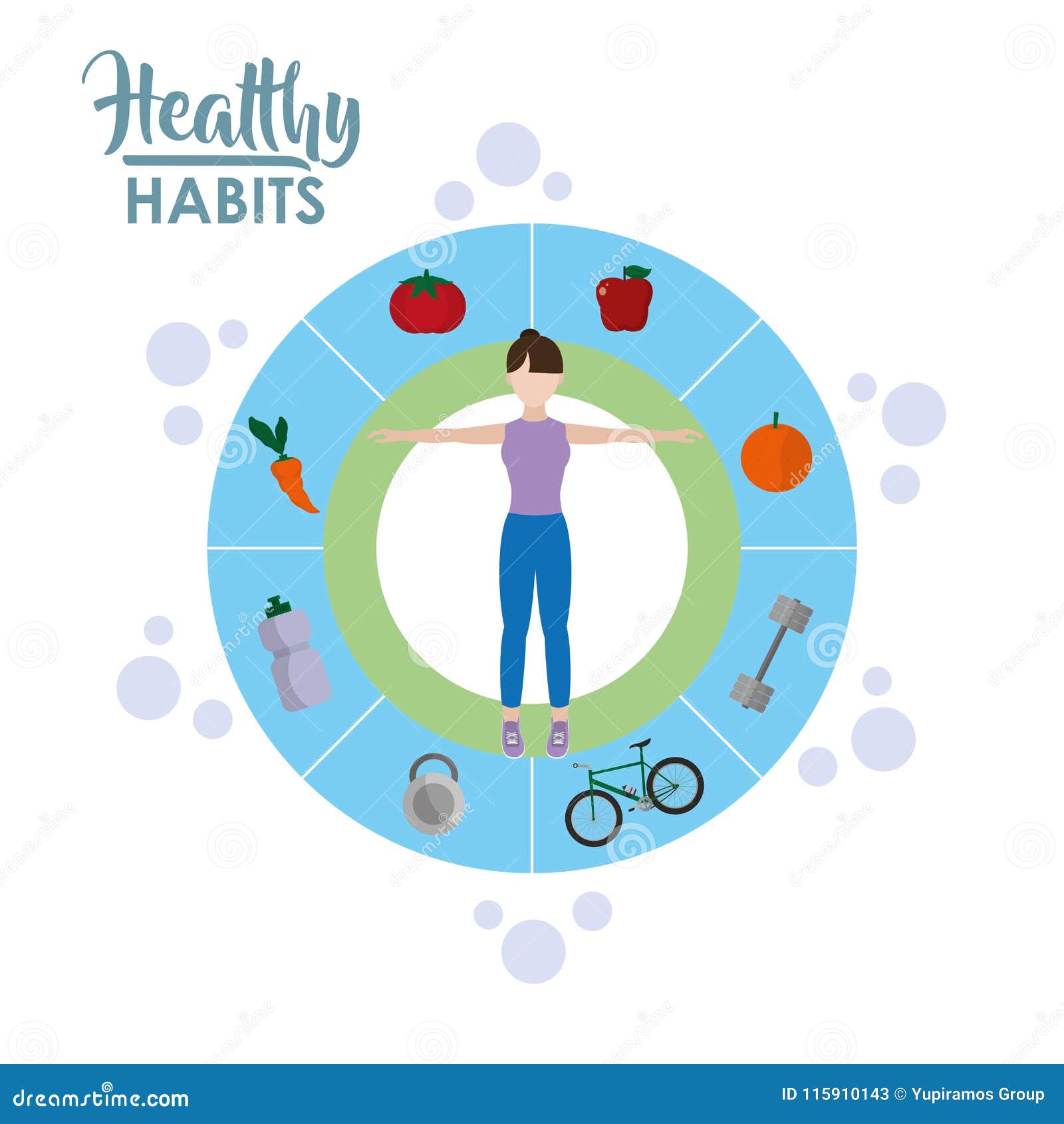 Healthy Habits Lifestyle Stock Vector Illustration Of Concept 115910143