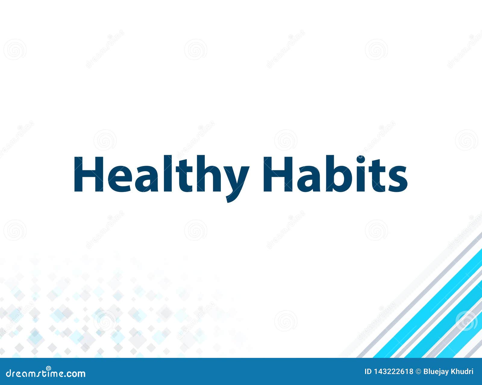 Healthy Habits Modern Flat Design Blue Abstract Background Stock ...